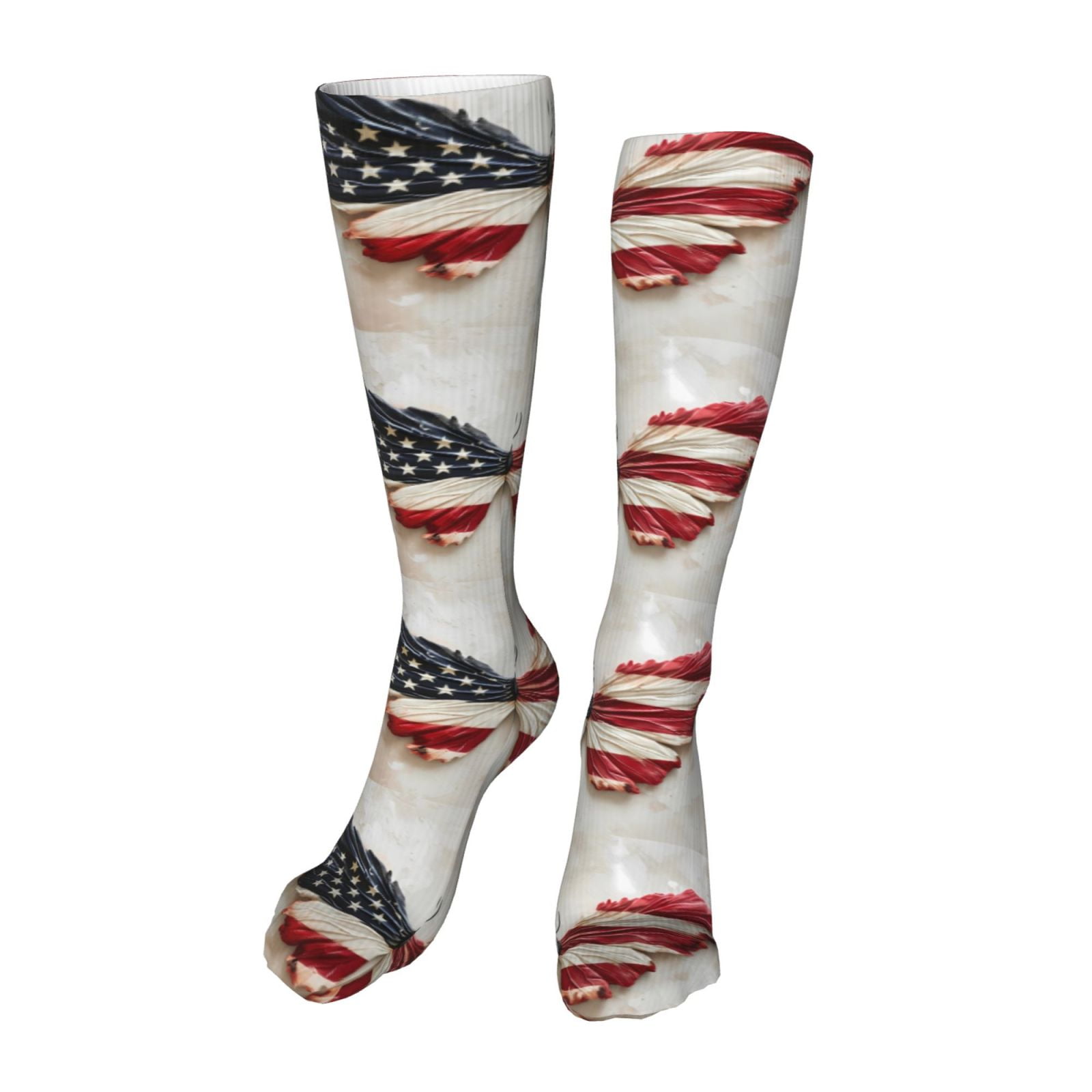 Kdxio American Flag Butterfly Wall Funny Silky Novelty Funky Long Knee ...