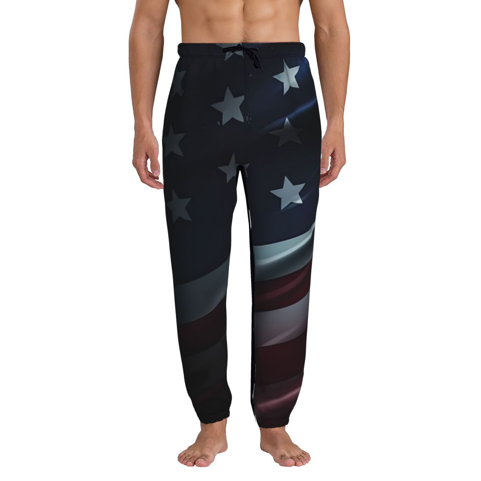 Kdxio American Flag Waving Print Pattern Joggers,Sweatpants for Men ...