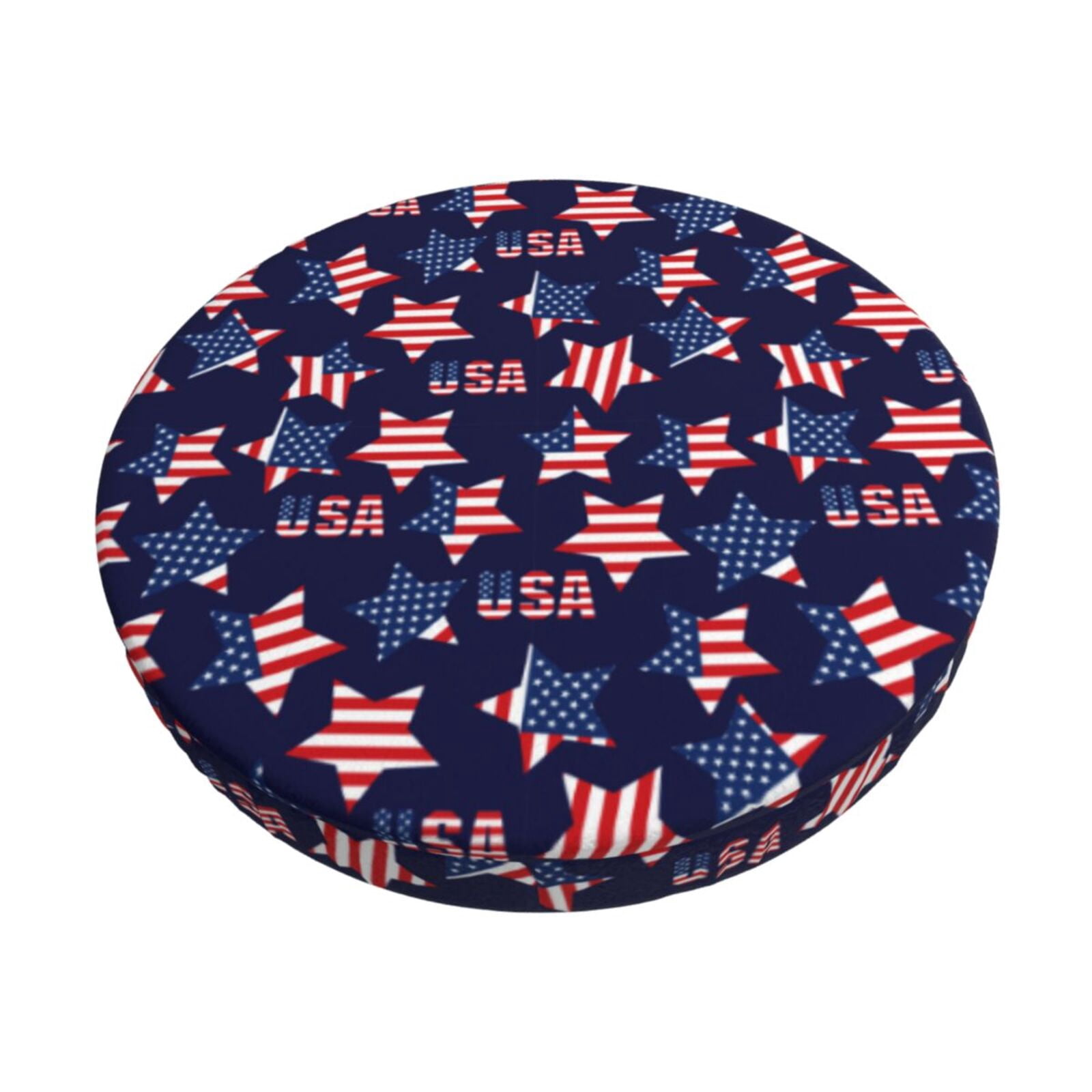 Kdxio American Stars Print Stool Covers Round,Stretch Round Bar Stool ...
