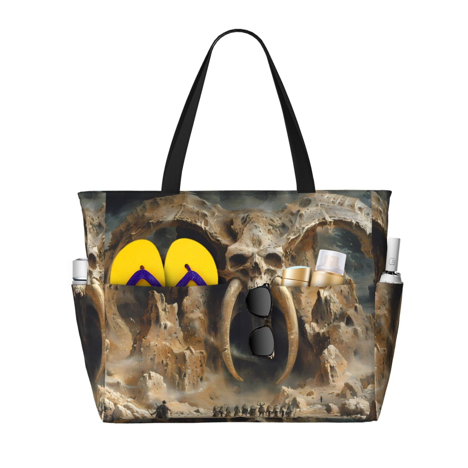 Kdxio Ancient Skull Cave Landscape for Beach Bag for Women Large Beach ...