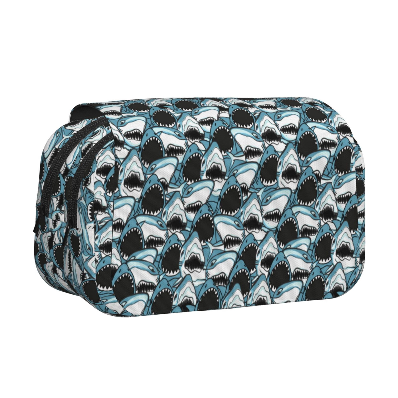 Kdxio Angry Shark for Double Compartment Pen Case Oxford Organizer with ...