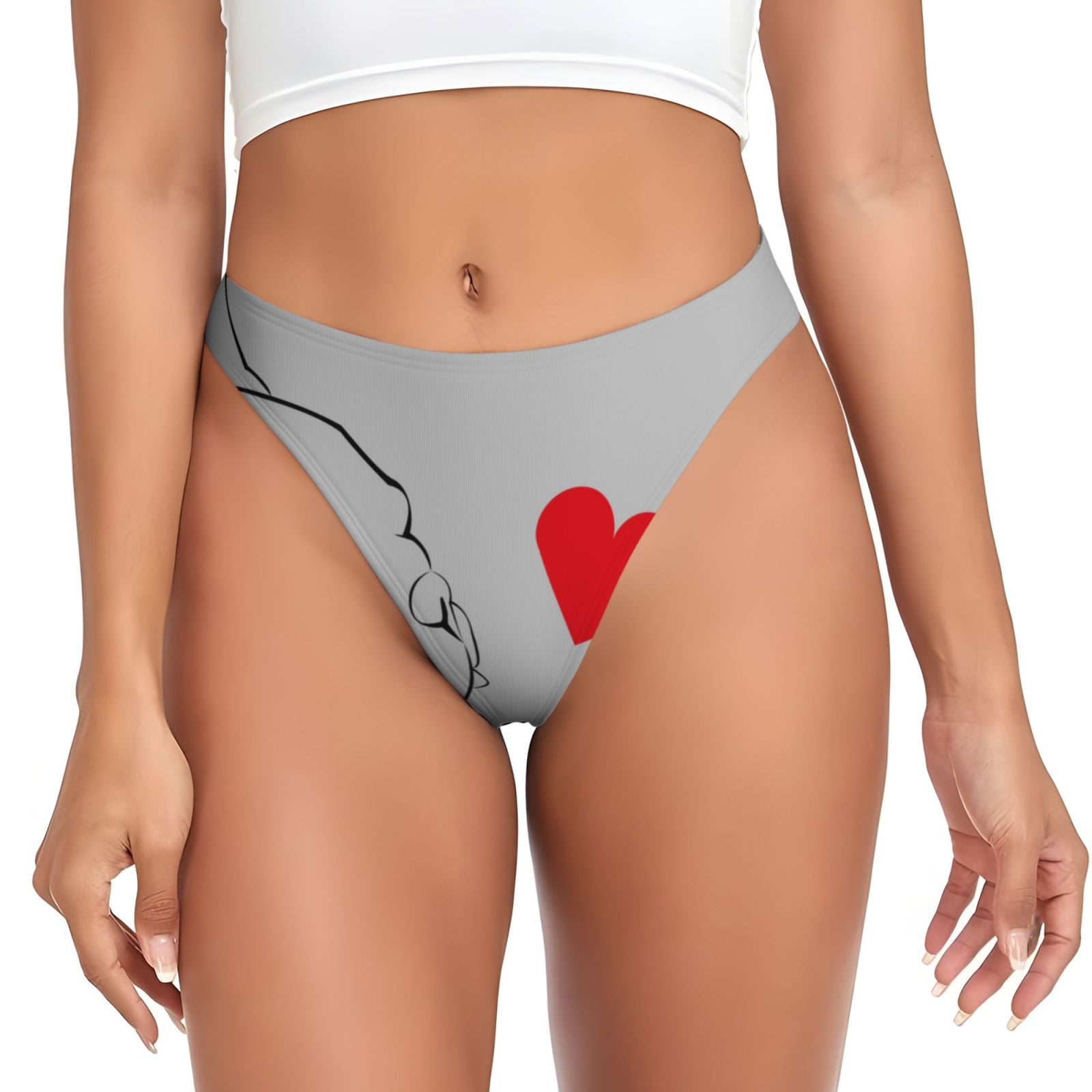 Kdxio Animal Bulldog1 Pattern Seamless Thongs for Women No Show Thong V-waisted Stretch ...