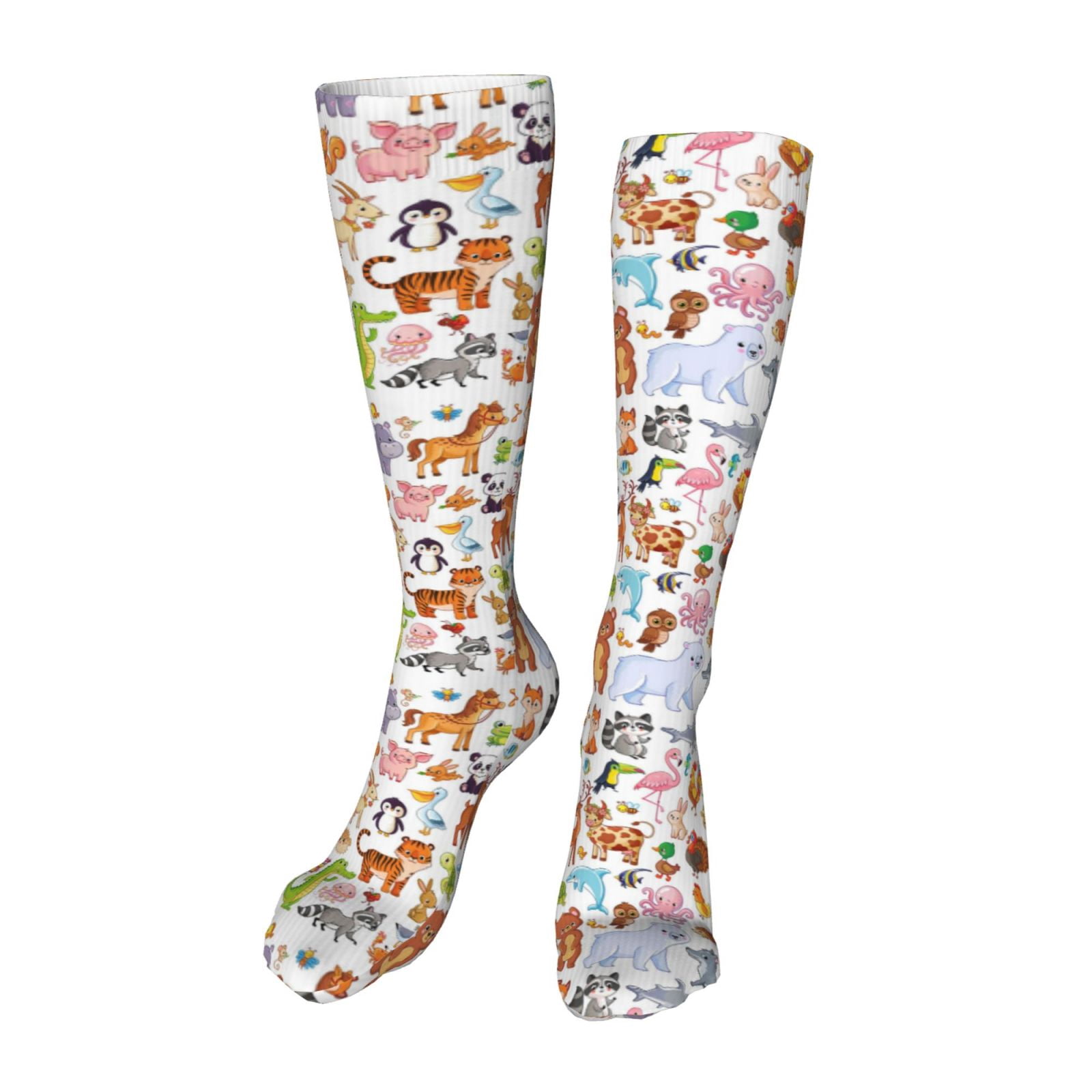 Kdxio Animal Cartoon Style Funny Silky Novelty Funky Long Knee High ...