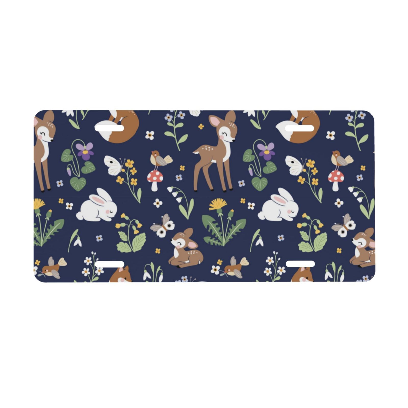 Kdxio Animals And Wildflowers License Plate Car Front License Plate Car ...