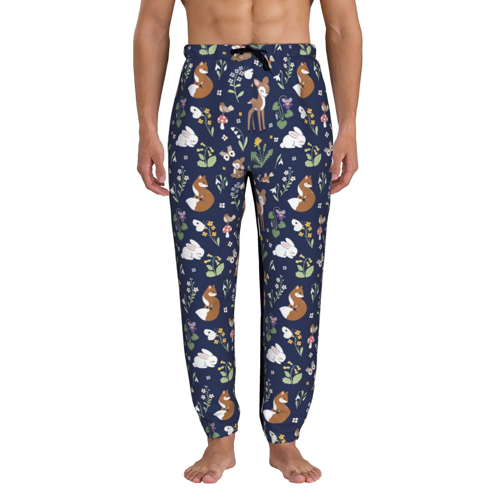 Kdxio Animals And Wildflowers Pattern Joggers,Sweatpants for Men with ...