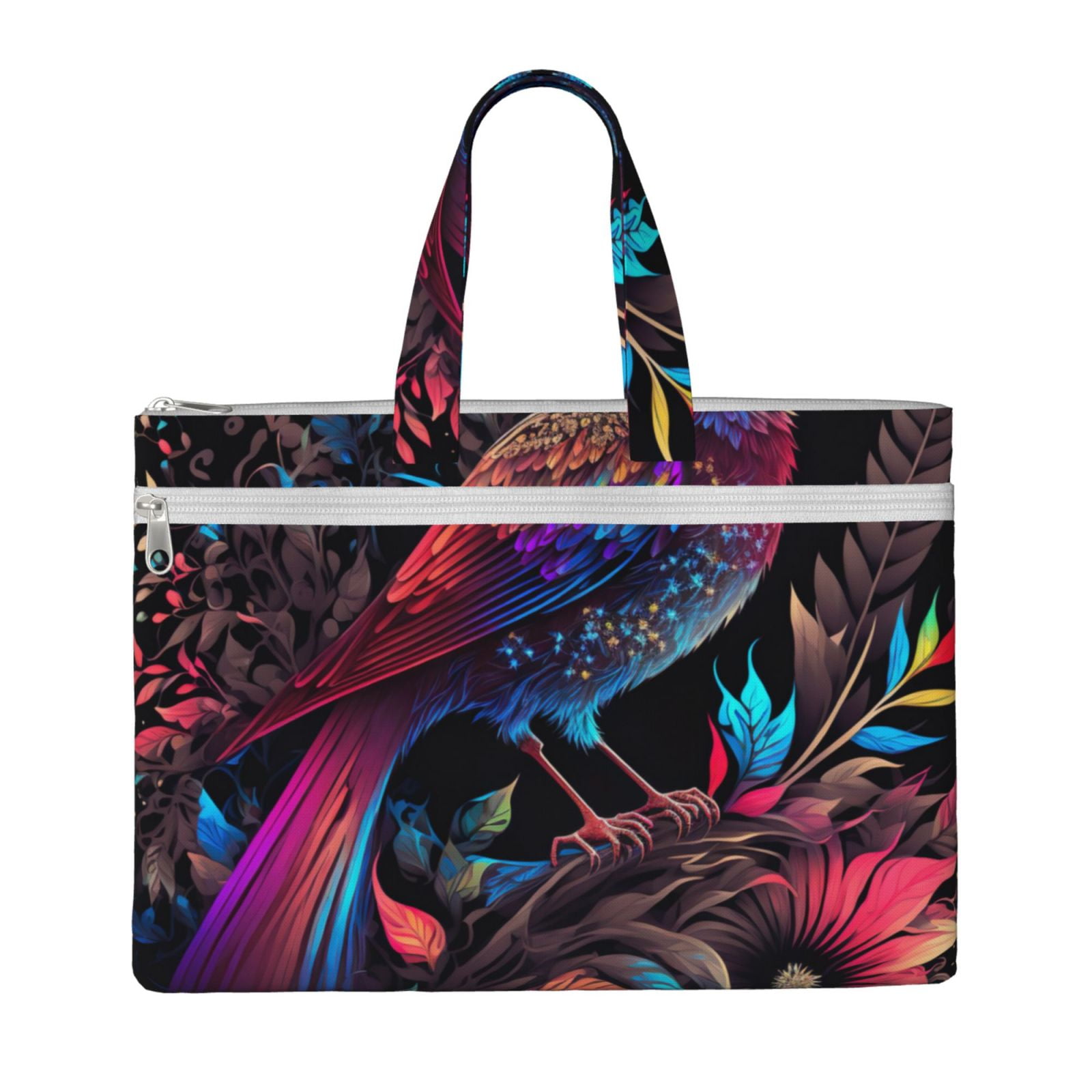 Kdxio Artistic Colorful Bird File Tote Document Bag Business Briefcase Bag Document Organizer ...