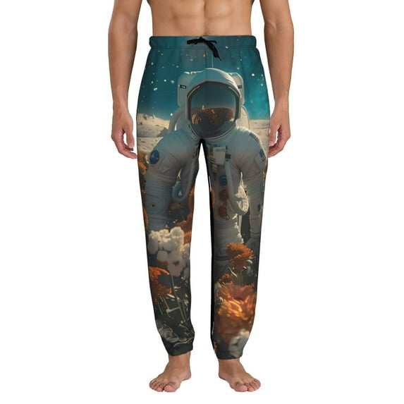 Kdxio Astronaut Flower Field Pattern Joggers,Sweatpants for Men with ...