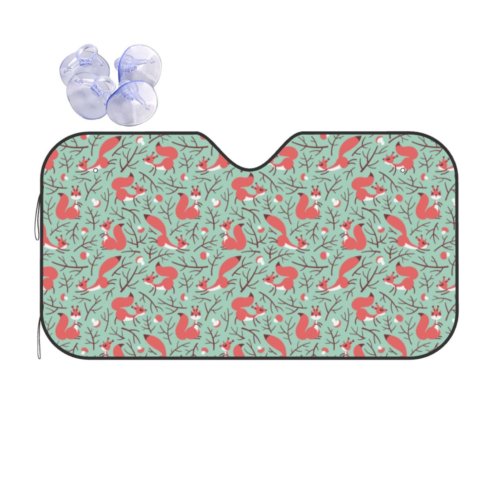 Kdxio Autumn Branches Fox and Mushrooms Print Front Windshield Sun ...