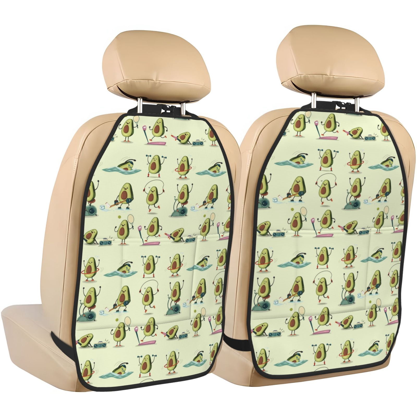 Kdxio Avocado for Exercise Print 2 Pack Car Kick Mat Seat Cover Back ...