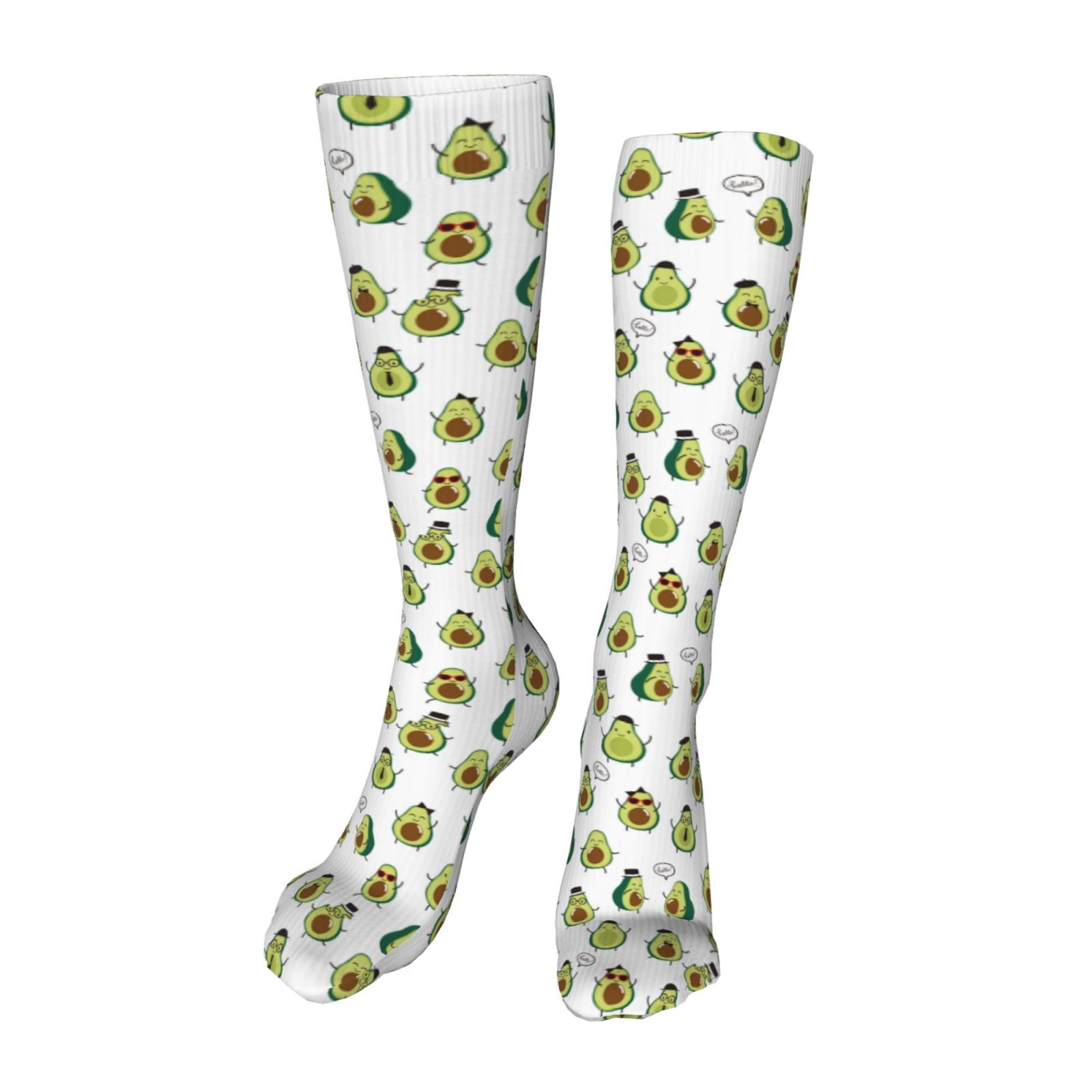 Kdxio Avocado Friends Funny Silky Novelty Funky Long Knee High Socks ...
