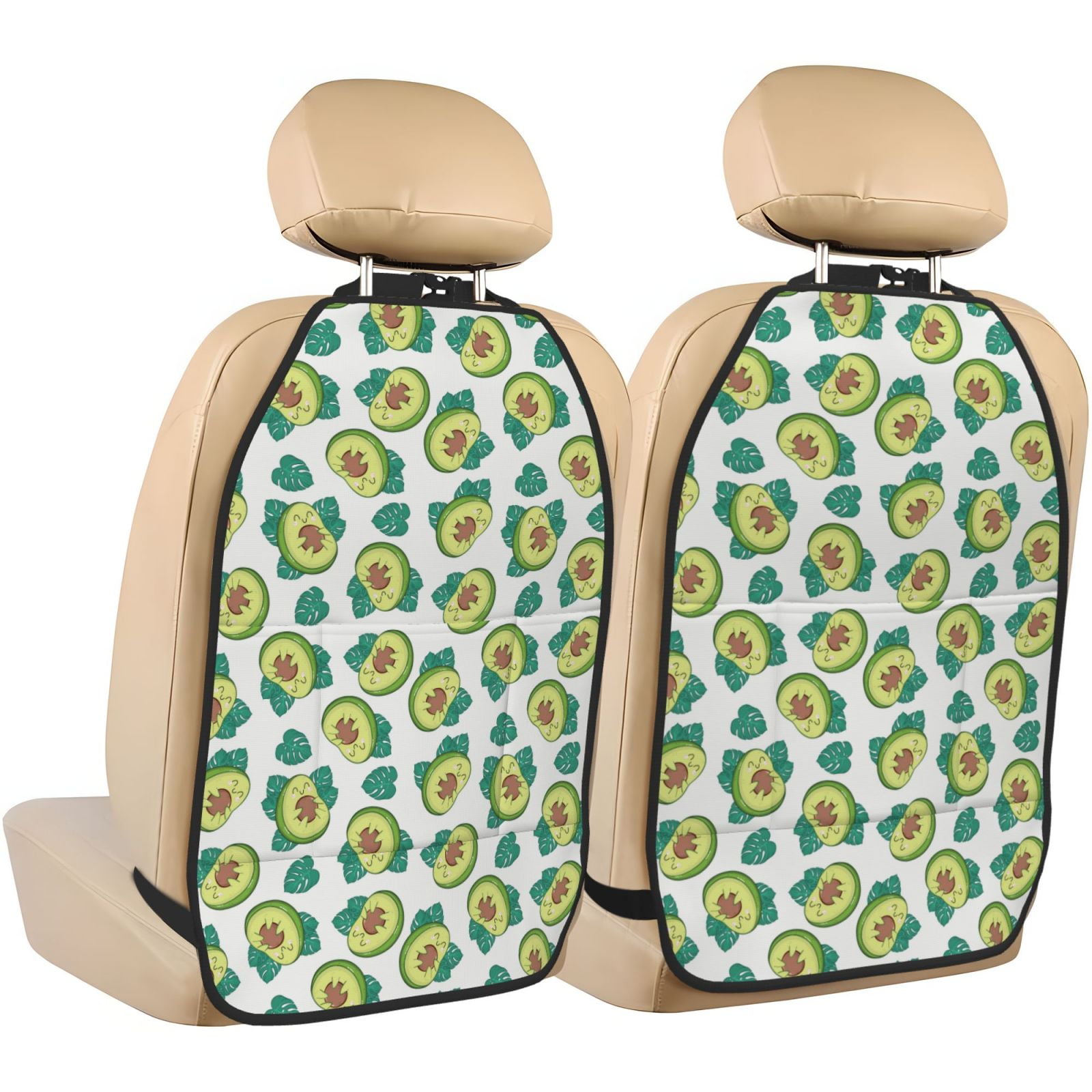 Kdxio Avocado Sleeping Print 2 Pack Car Kick Mat Seat Cover Back ...
