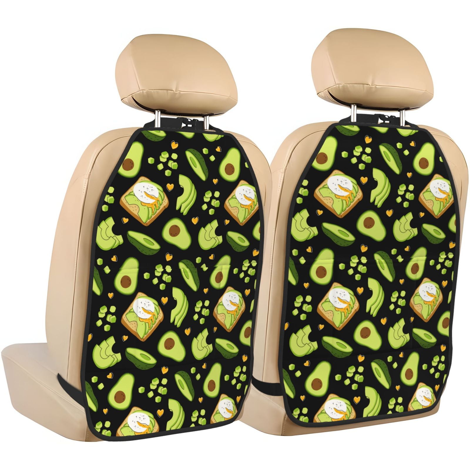 Kdxio Avocado Toast Print 2 Pack Car Kick Mat Seat Cover Back Protector ...