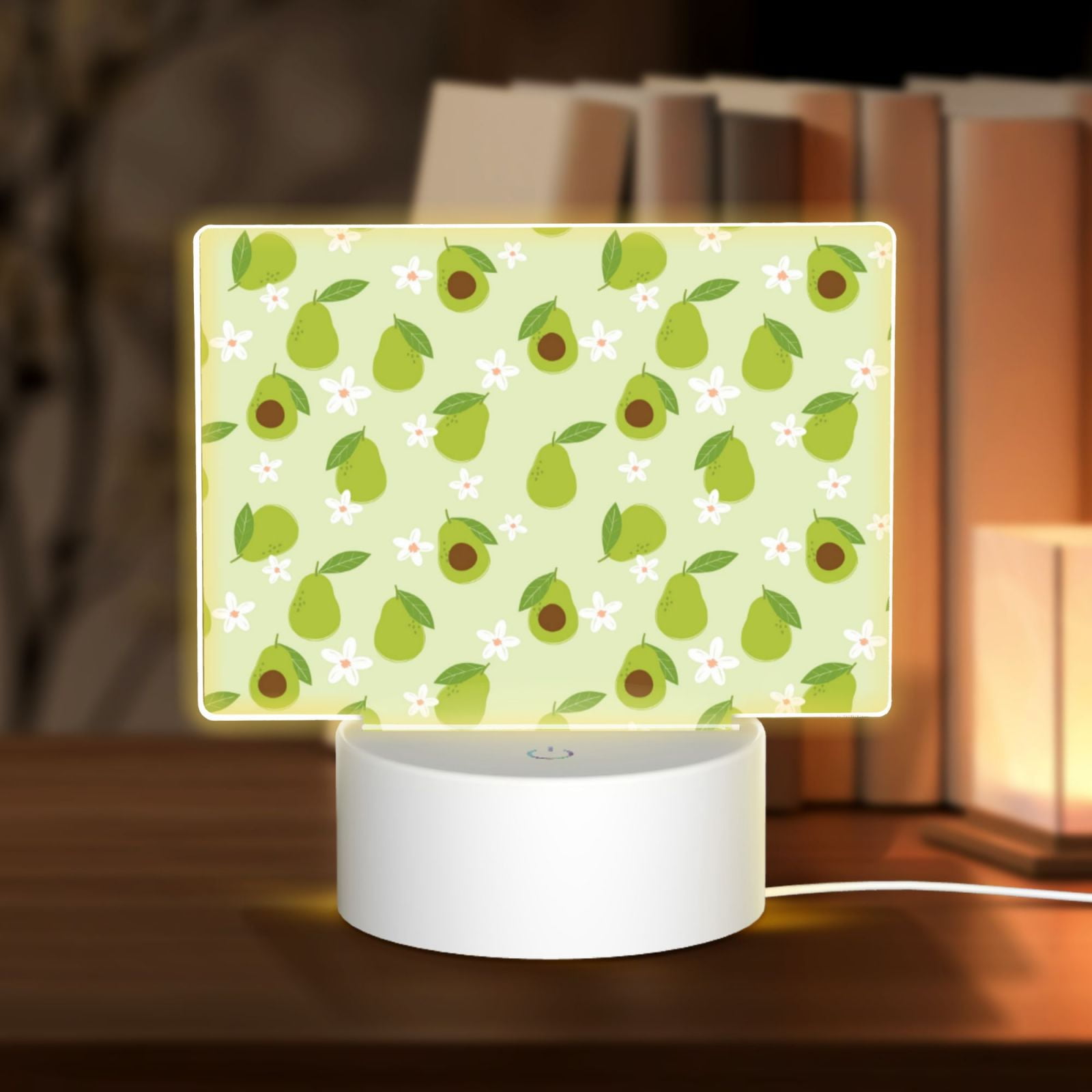 Kdxio Avocado With Leaf And Flower Rectangular Acrylic Night Light ...