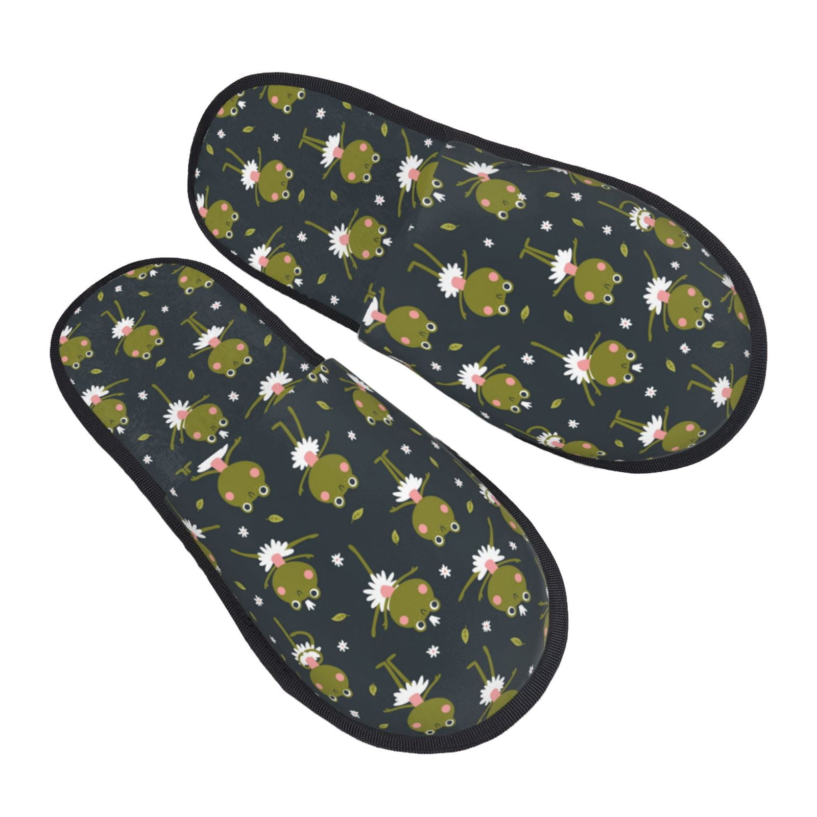 Kdxio Ballerina Frogs Pattern Slippers for Women Memory Foam Fuzzy ...