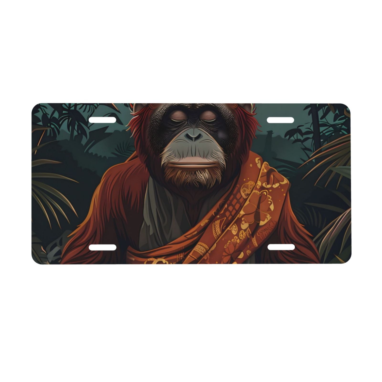 Kdxio Banana Leaf Meditating Gorilla License Plate Car Front License ...