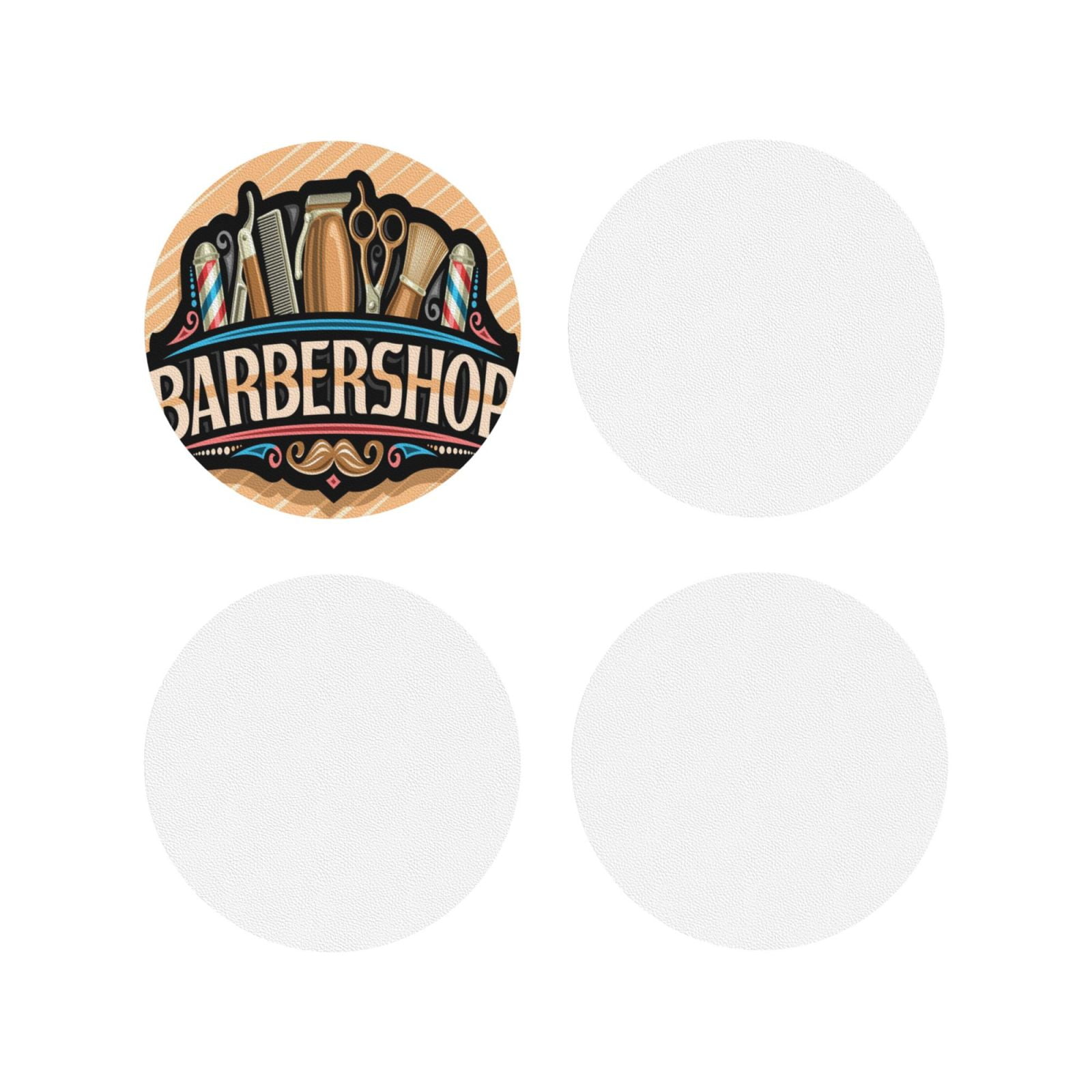 Kdxio Barbershop Funny Coasters,4 Pcs Leather Coasters,Housewarming ...