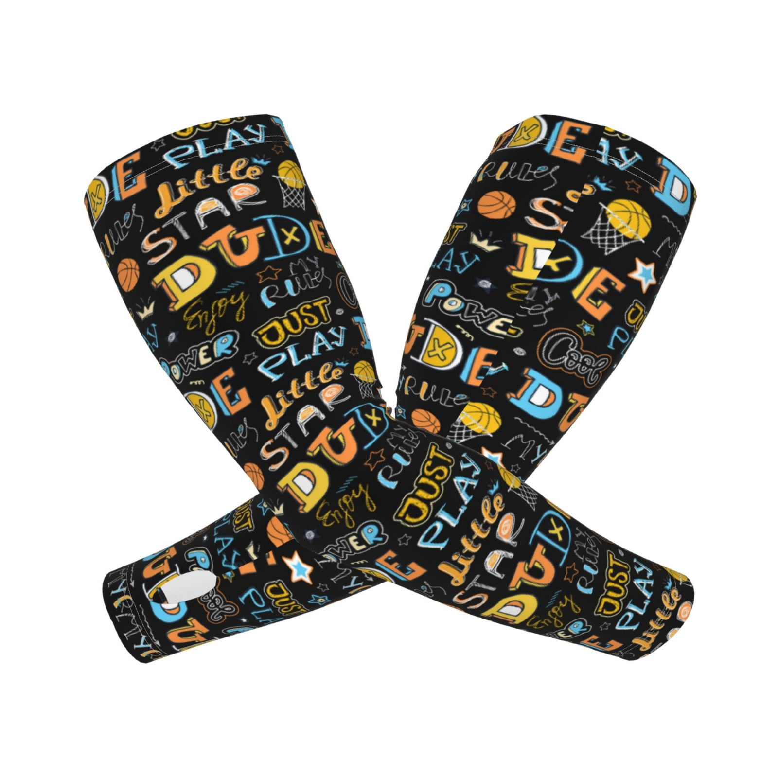 Kdxio Basketball Print UV Sun Protection Arm Sleeves - Tattoo Cover Up ...