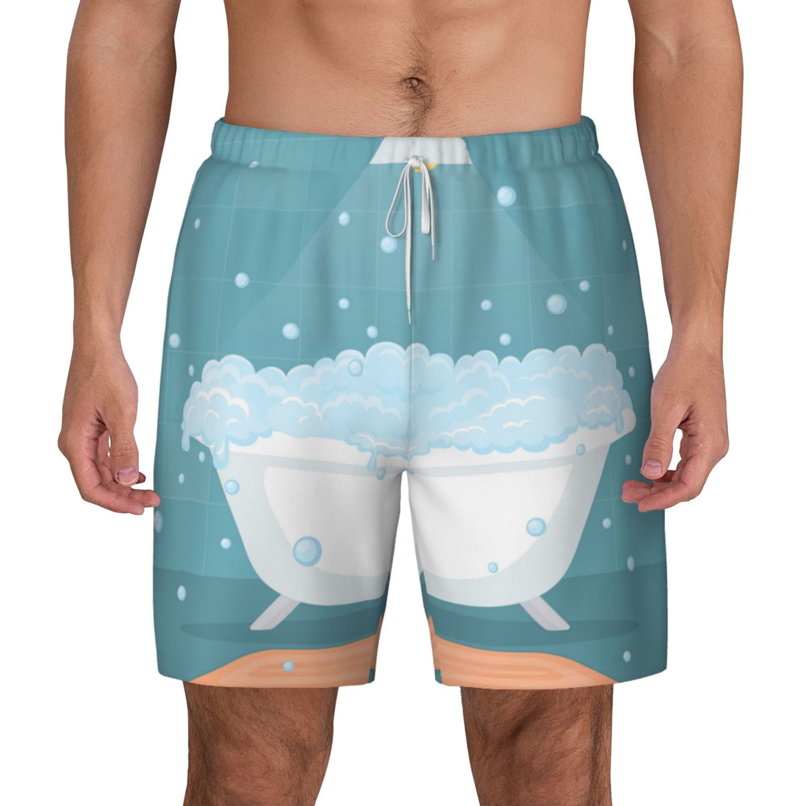 Kdxio Bathtub With Soap Bubbles Print Men'S Swim Trunks With ...