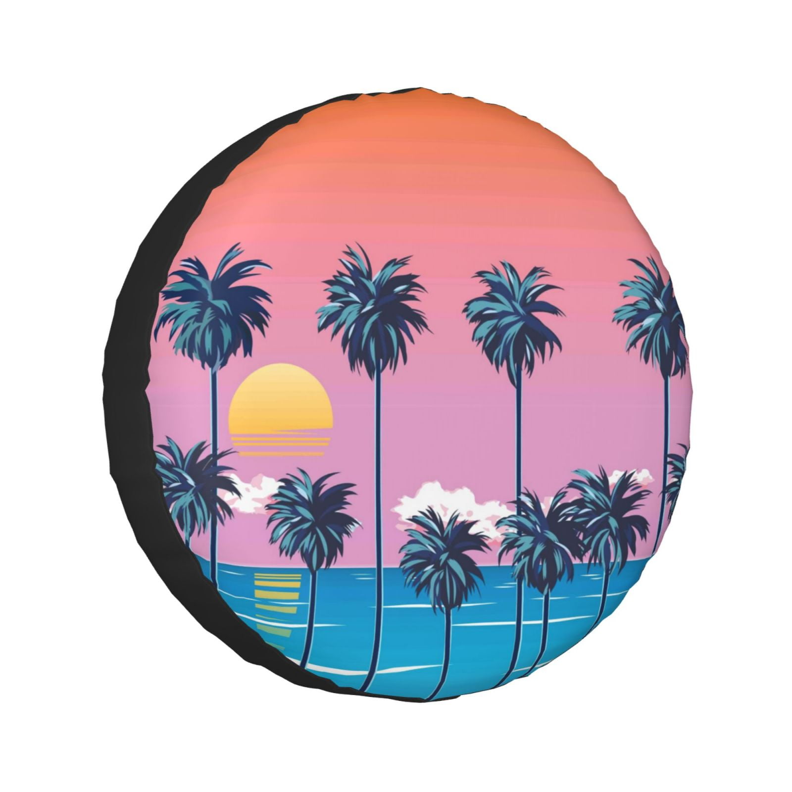 Kdxio Beach with Palm Trees for Tire Cover Wheel Protectors Tyre Covers ...