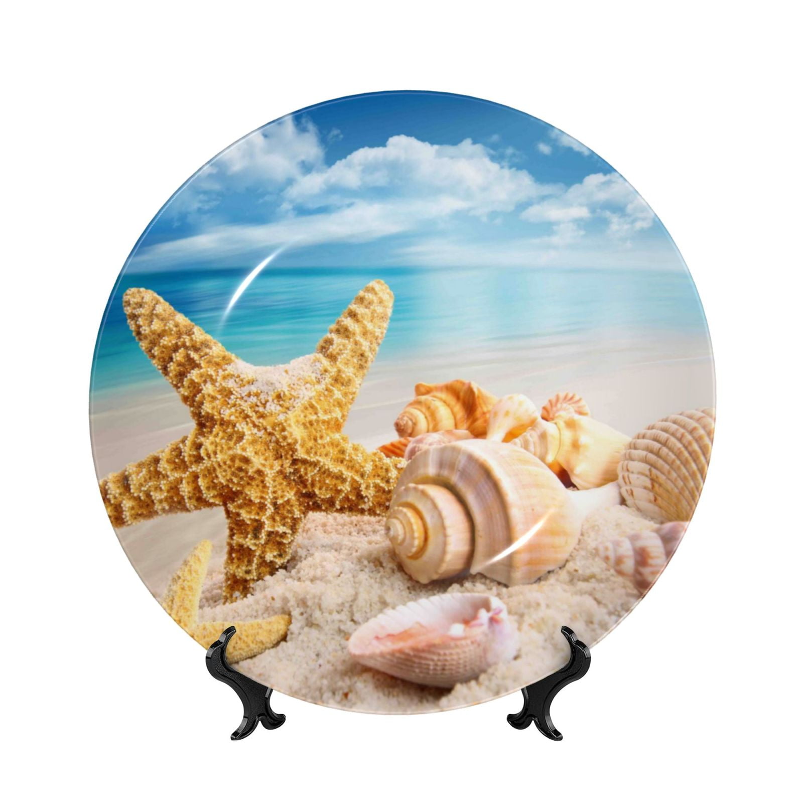 Kdxio Beach Starfish Shell Bone China Decorative Plate Ceramic ...