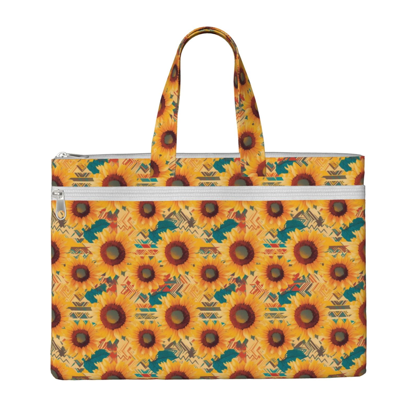 Kdxio Beautiful Bohemian Sunflower File Tote Document Bag Business ...