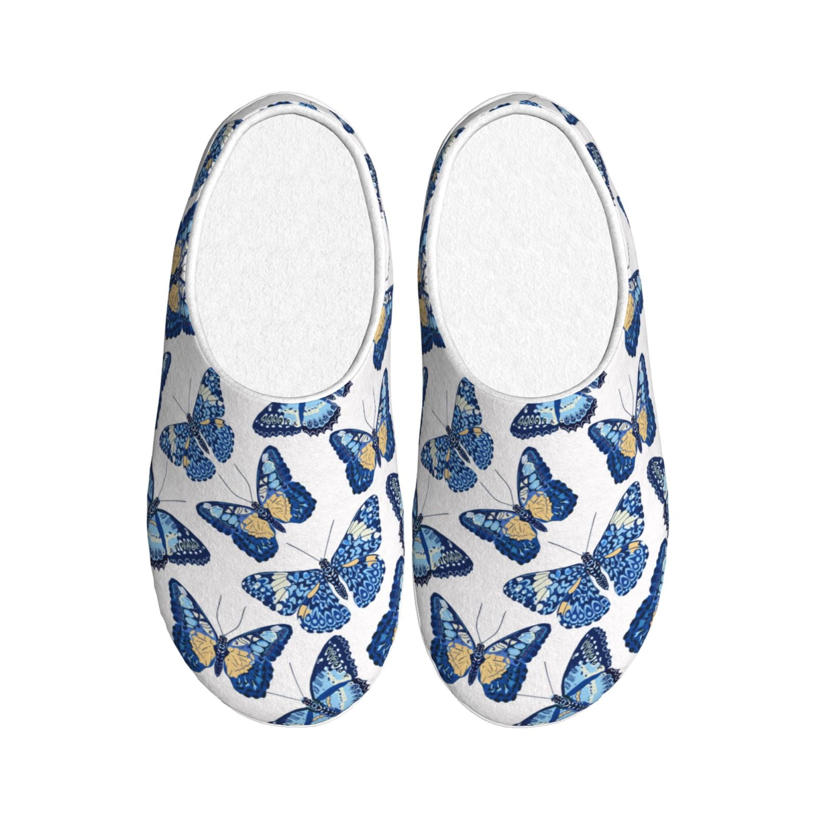 Kdxio Beautiful Butterflies Women's Men's Slippers Plush Slip-On House ...