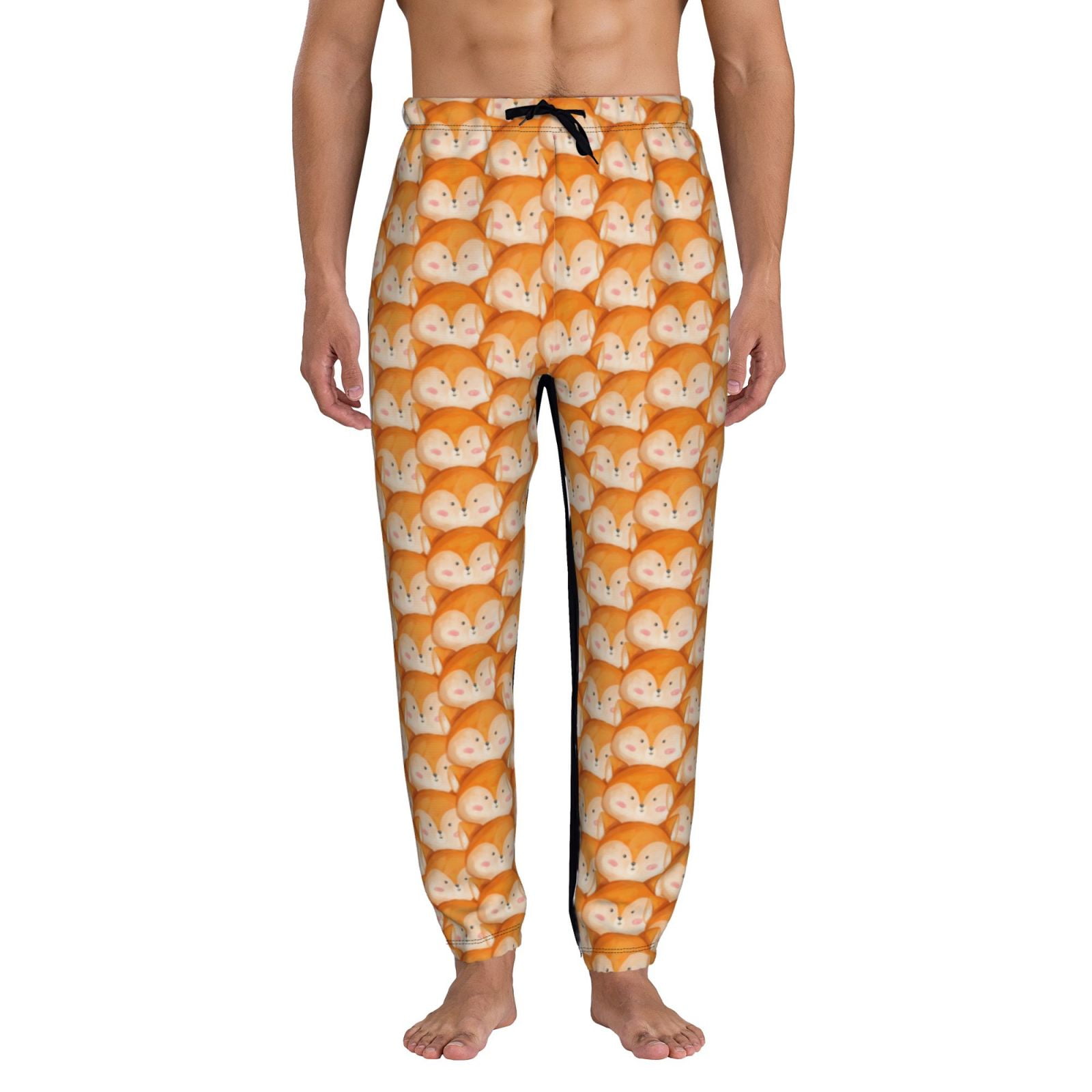 Kdxio Cute Fox Faces Pattern Pattern Joggers,Sweatpants for Men with ...