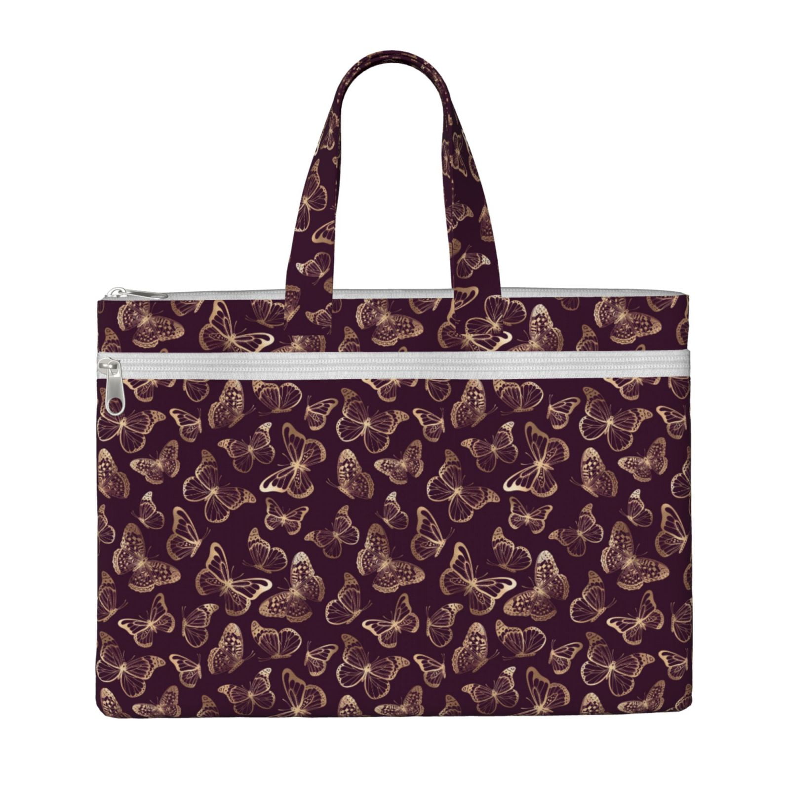 Kdxio Beautiful Purple Butterflies File Tote Document Bag Business ...