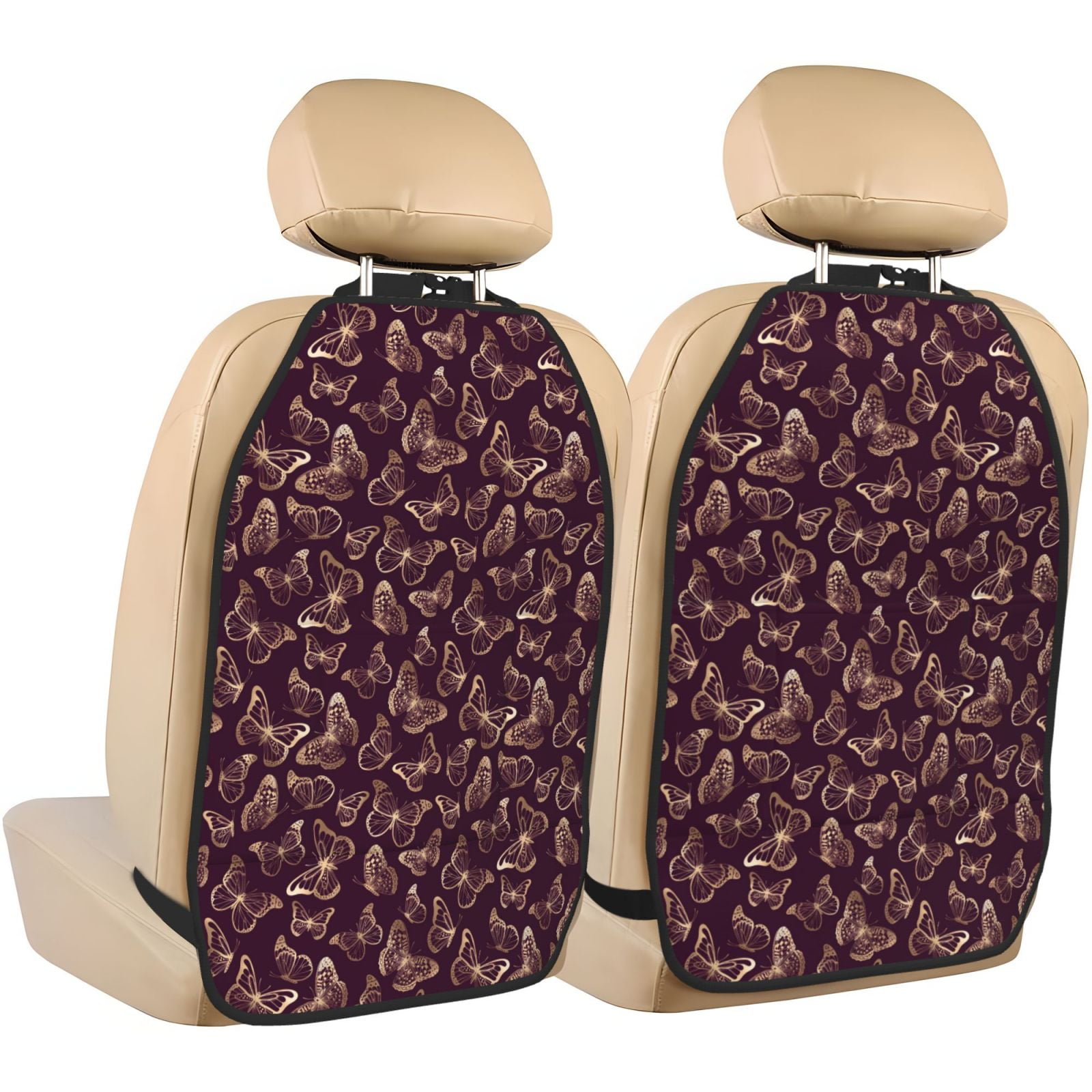 Kdxio Beautiful Purple Butterflies Print 2 Pack Car Kick Mat Seat Cover ...