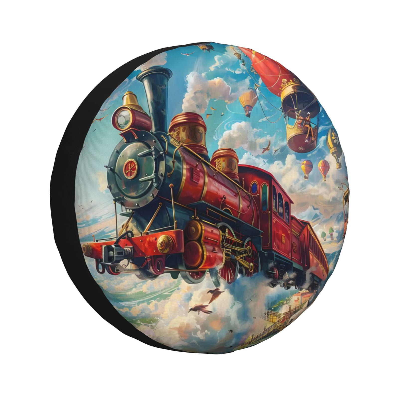 Kdxio Beautiful Red Train Hot Air Balloon for Tire Cover Wheel ...