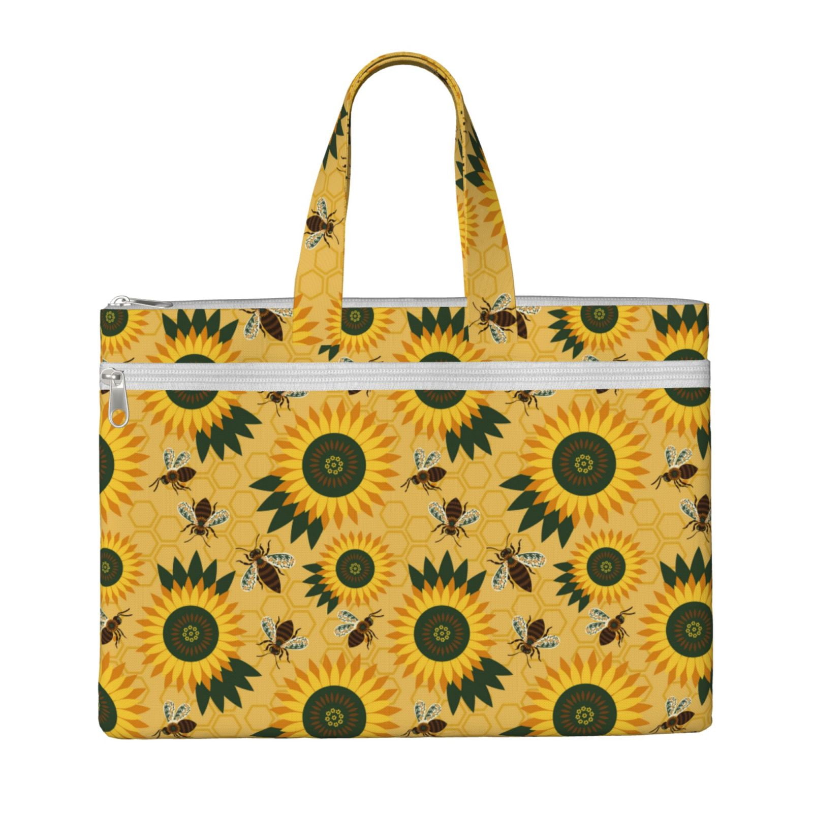 Kdxio Bees and Sunflowers File Tote Document Bag Business Briefcase Bag ...