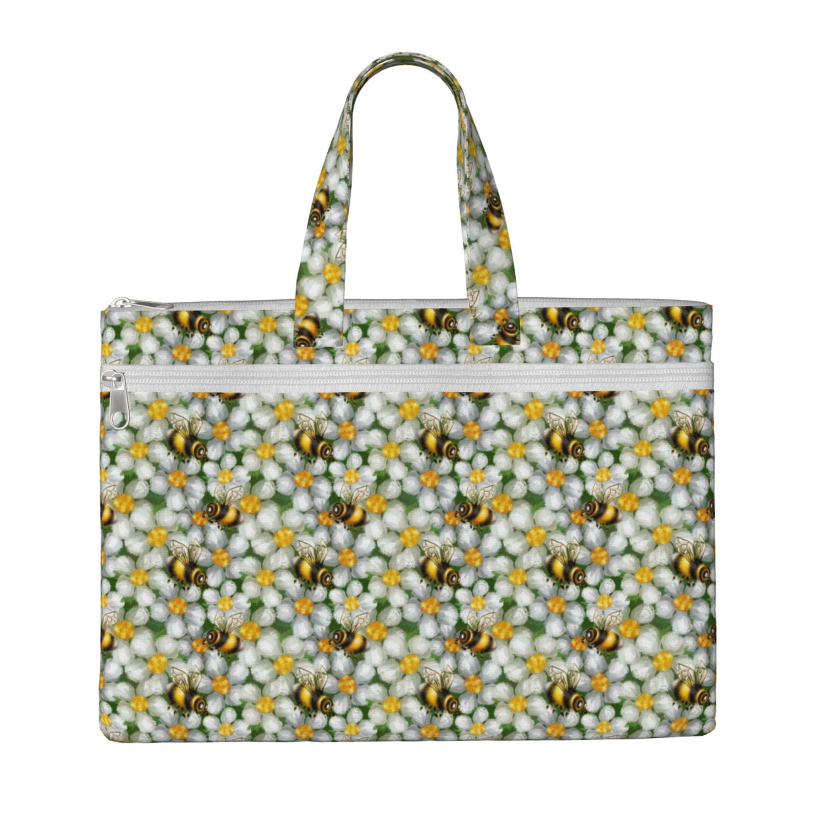 Kdxio Bees and Flower File Tote Document Bag Business Briefcase Bag ...