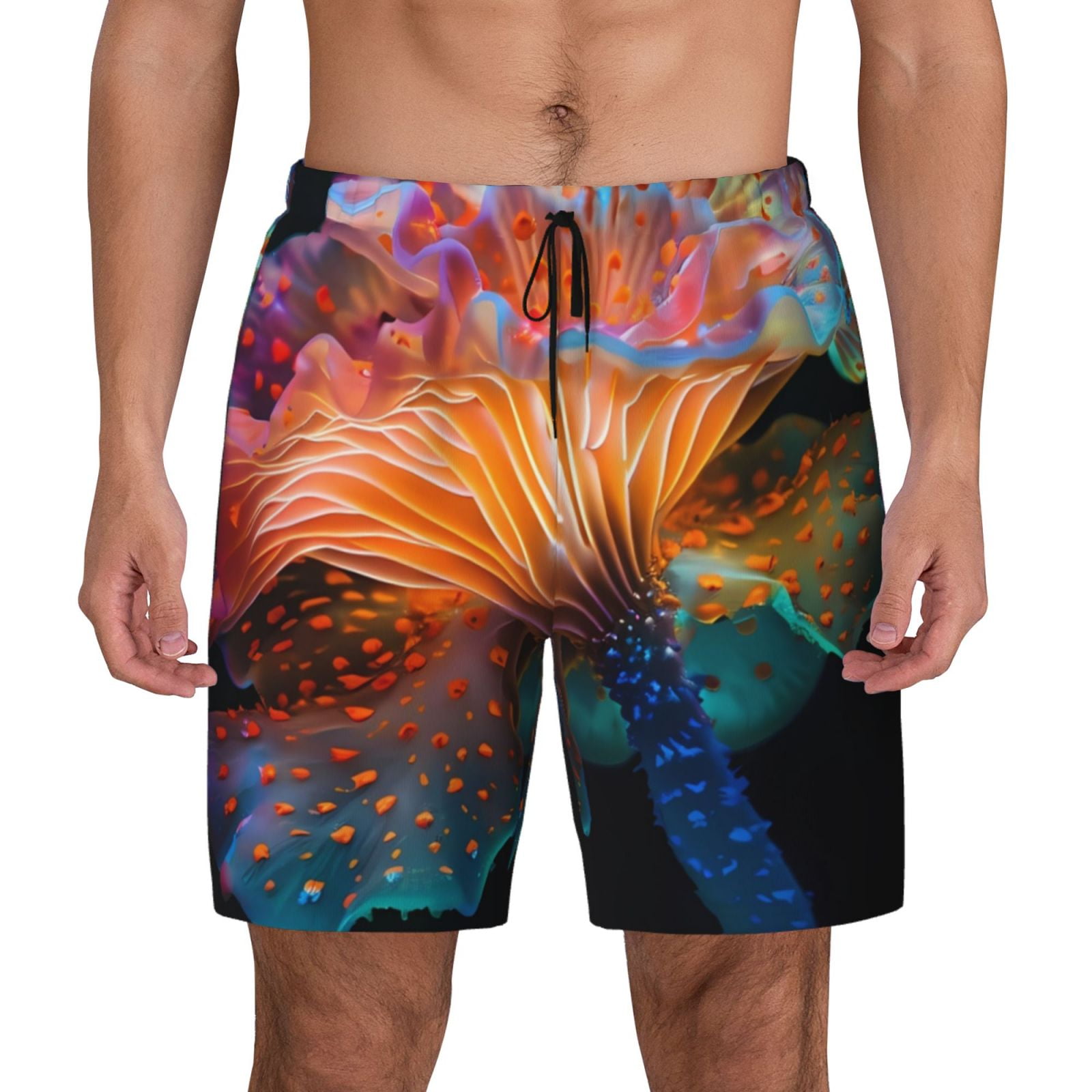 Kdxio Bioluminescent Underwater Flower Print Men's Swim Trunks with ...