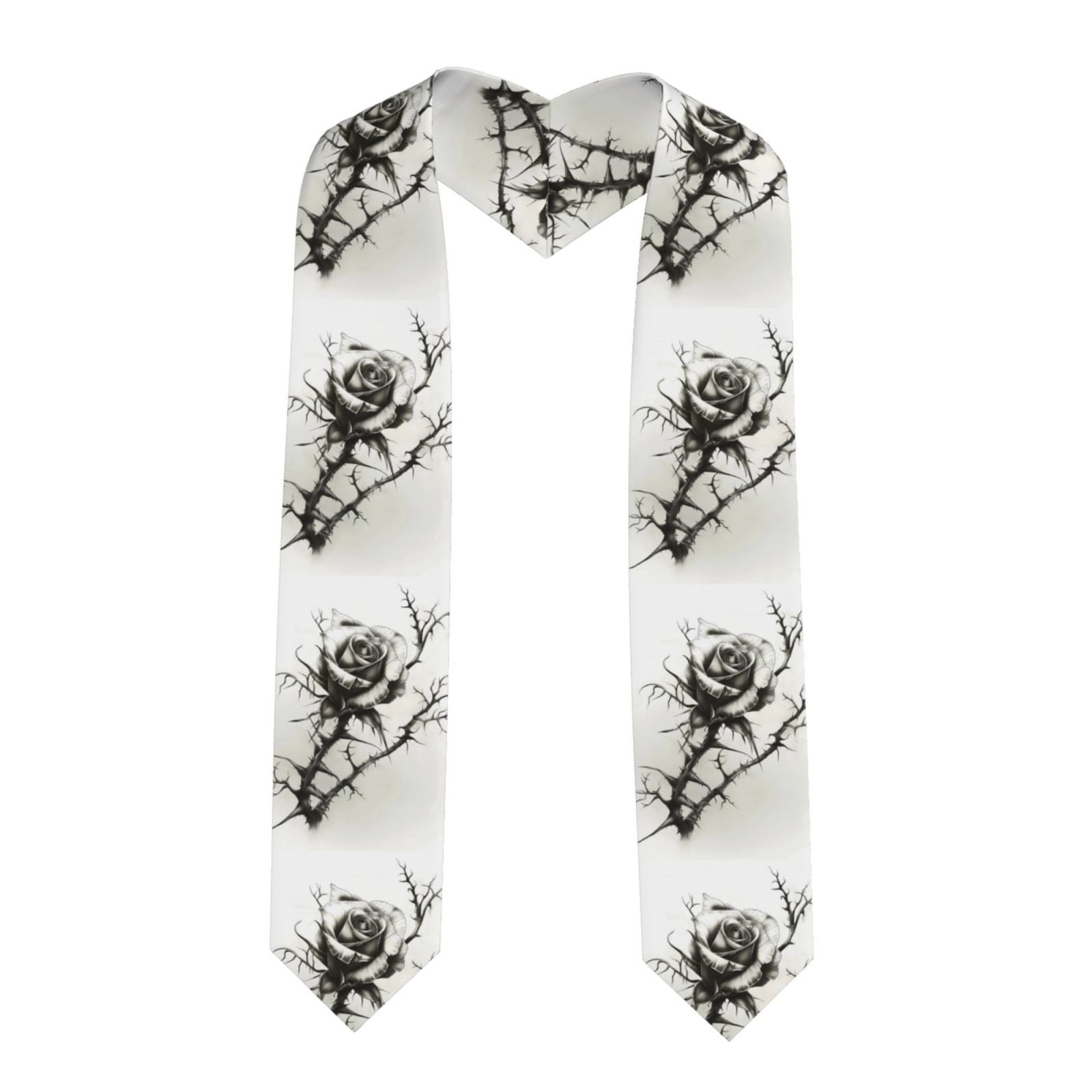 Kdxio Black And White Rose Graduation Stole Class, Graduation Sash ...