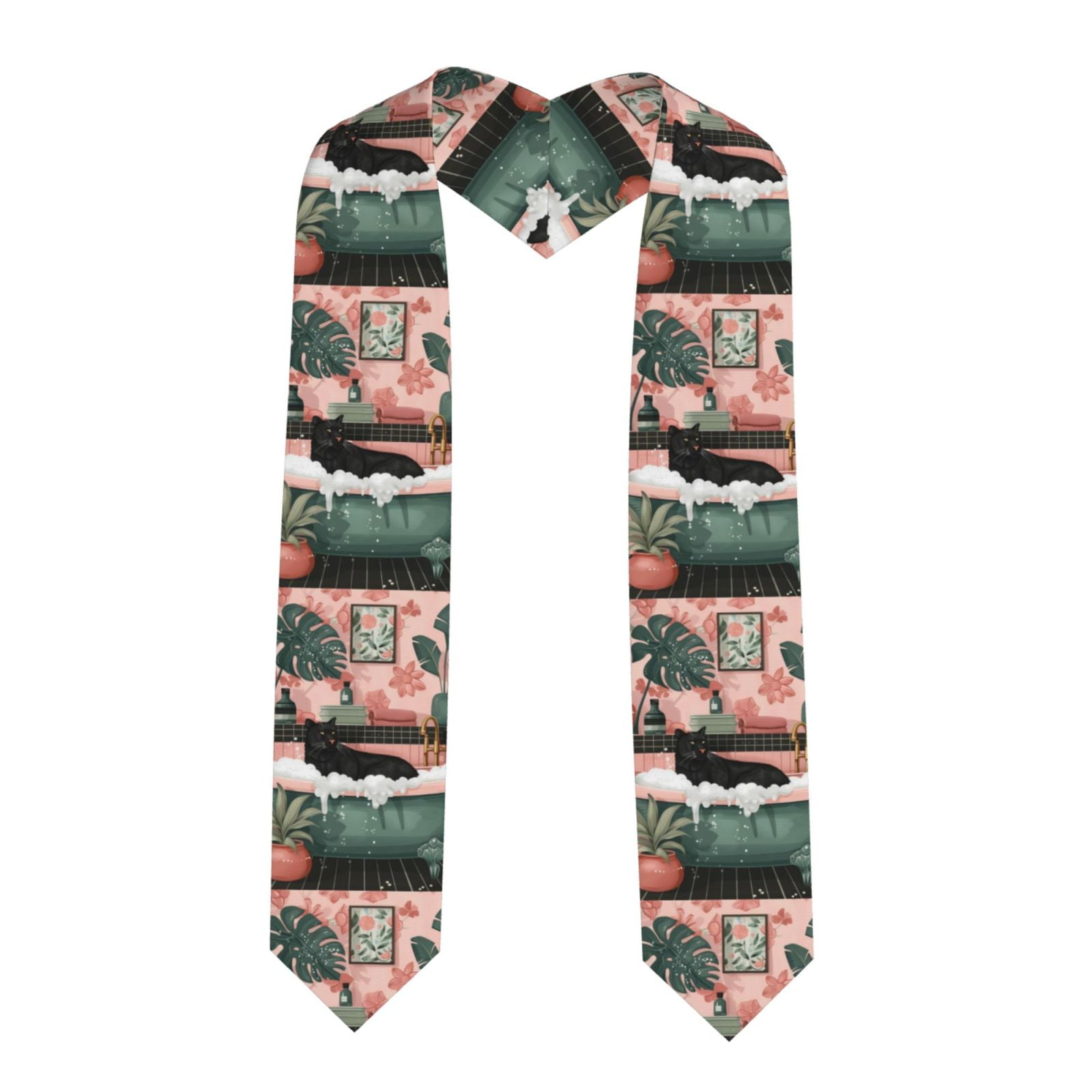 Kdxio Black Cat Pink Bathroom Graduation Stole Class, Graduation Sash ...