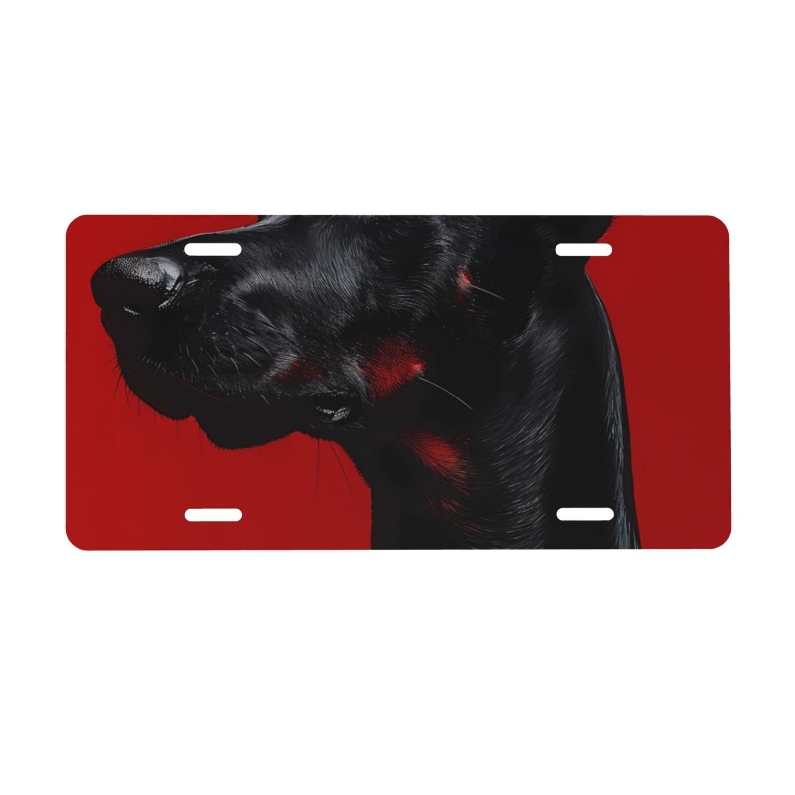 Kdxio Black Dog Red Background License Plate Car Front License Plate ...