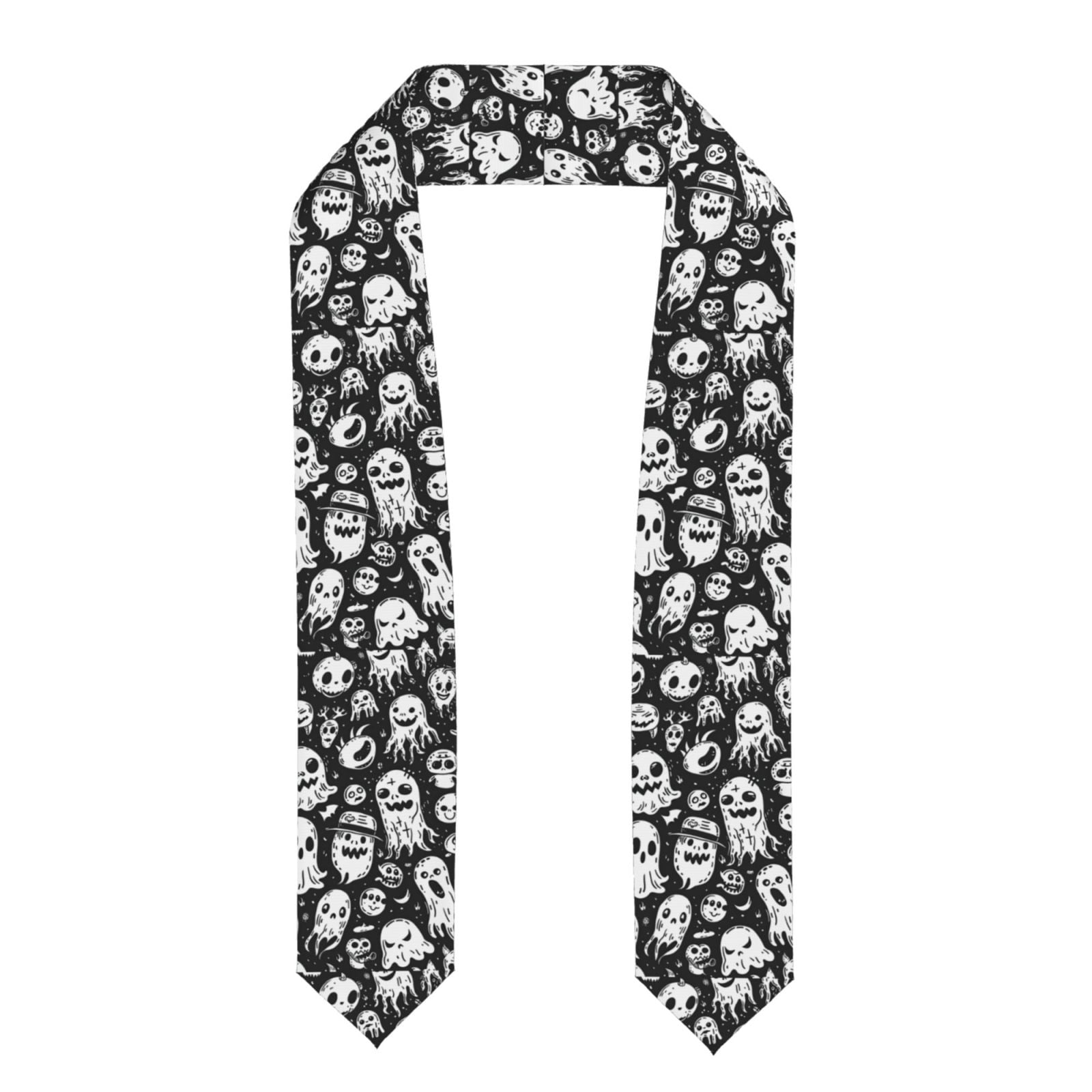 Kdxio Black White Spooky Ghosts Graduation Stole Class, Graduation Sash ...