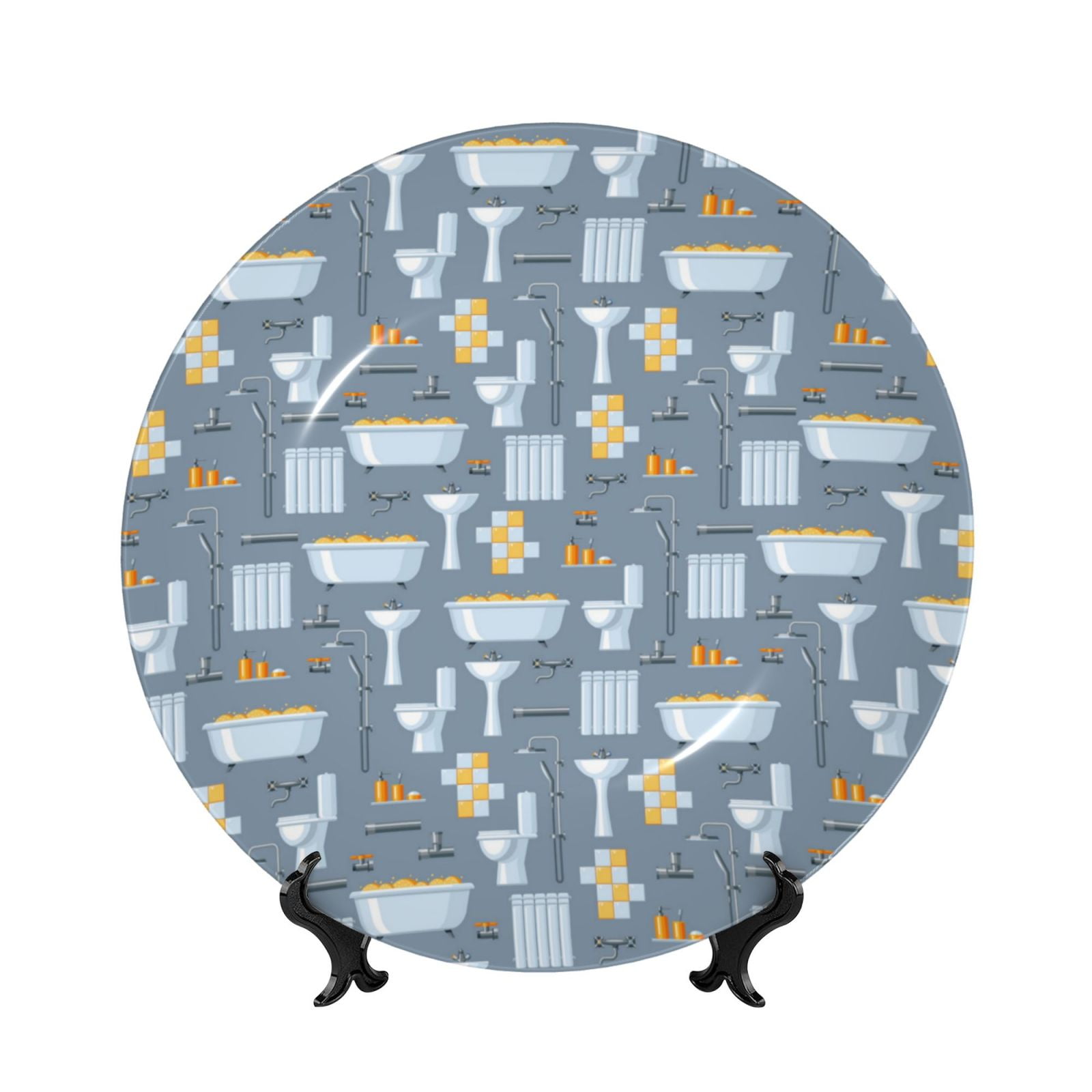 Kdxio Blue Bathroom Bone China Decorative Plate Ceramic Decorative ...