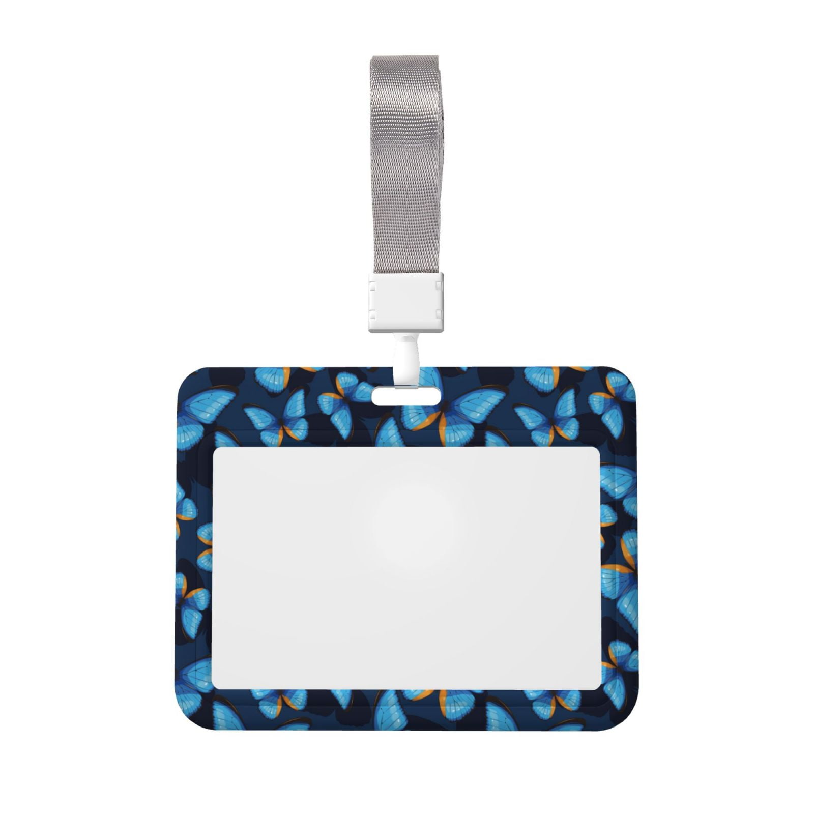 Kdxio Blue Butterfly Card Badge Holder Work Badge Sleeve for Office ...