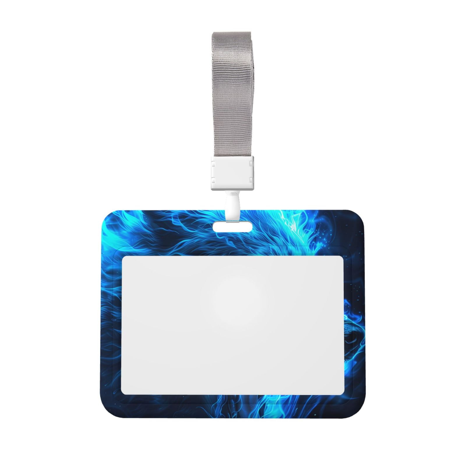 Kdxio Blue Fire Wolf Card Badge Holder Work Badge Sleeve for Office ...