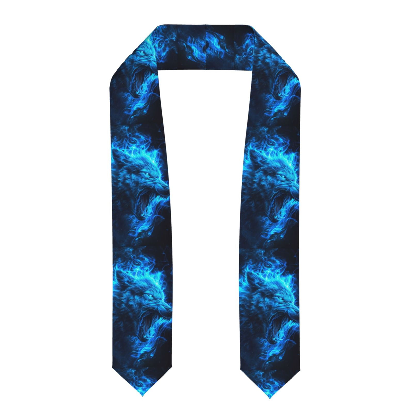 Kdxio Blue Fire Wolf Graduation Stole Class, Graduation Sash, Unisex ...