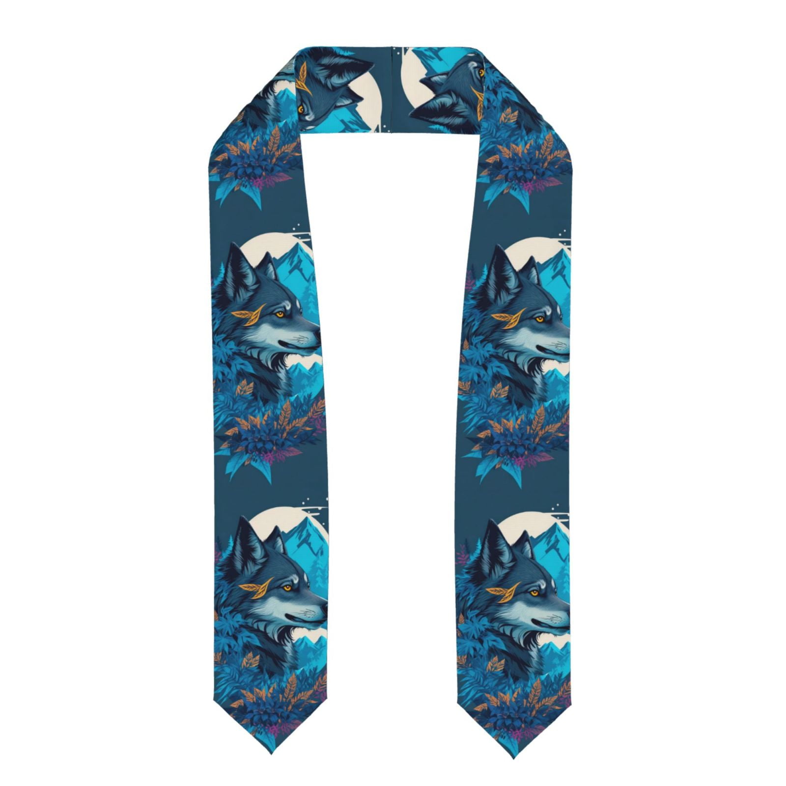 Kdxio Blue Iceberg Leaf Wolf Graduation Stole Class, Graduation Sash ...