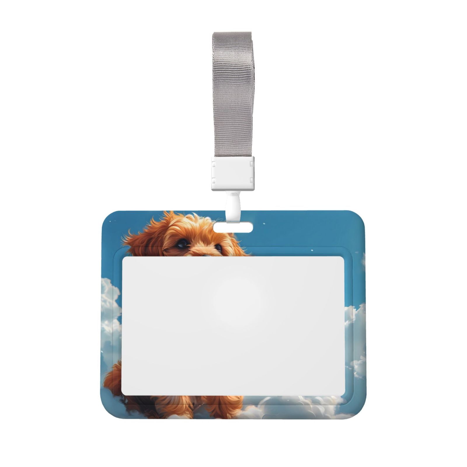 Kdxio Blue Sky Cloud Puppy Card Badge Holder Work Badge Sleeve for ...