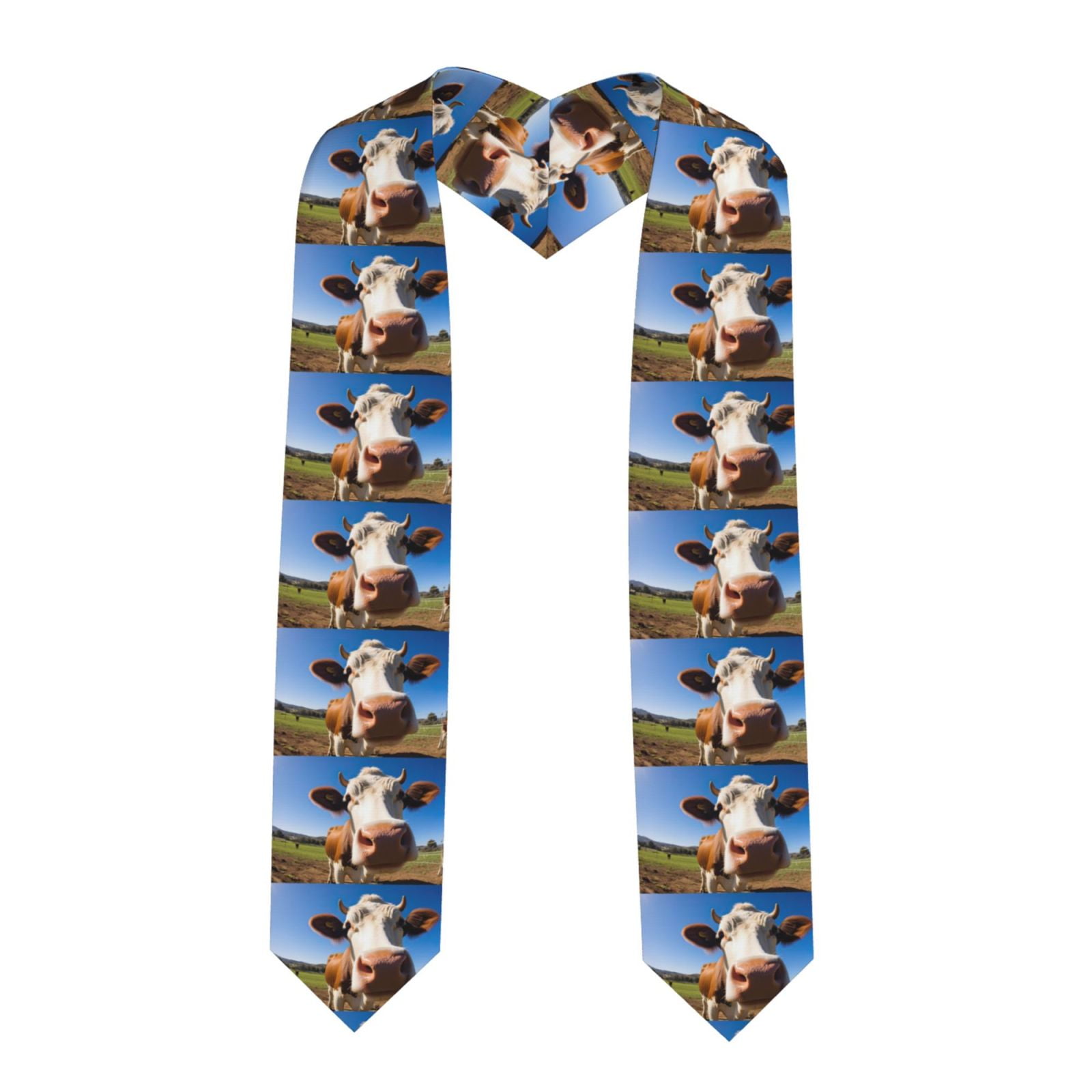 Kdxio Blue Sky Meadow Cute Cow Graduation Stole Class, Graduation Sash ...