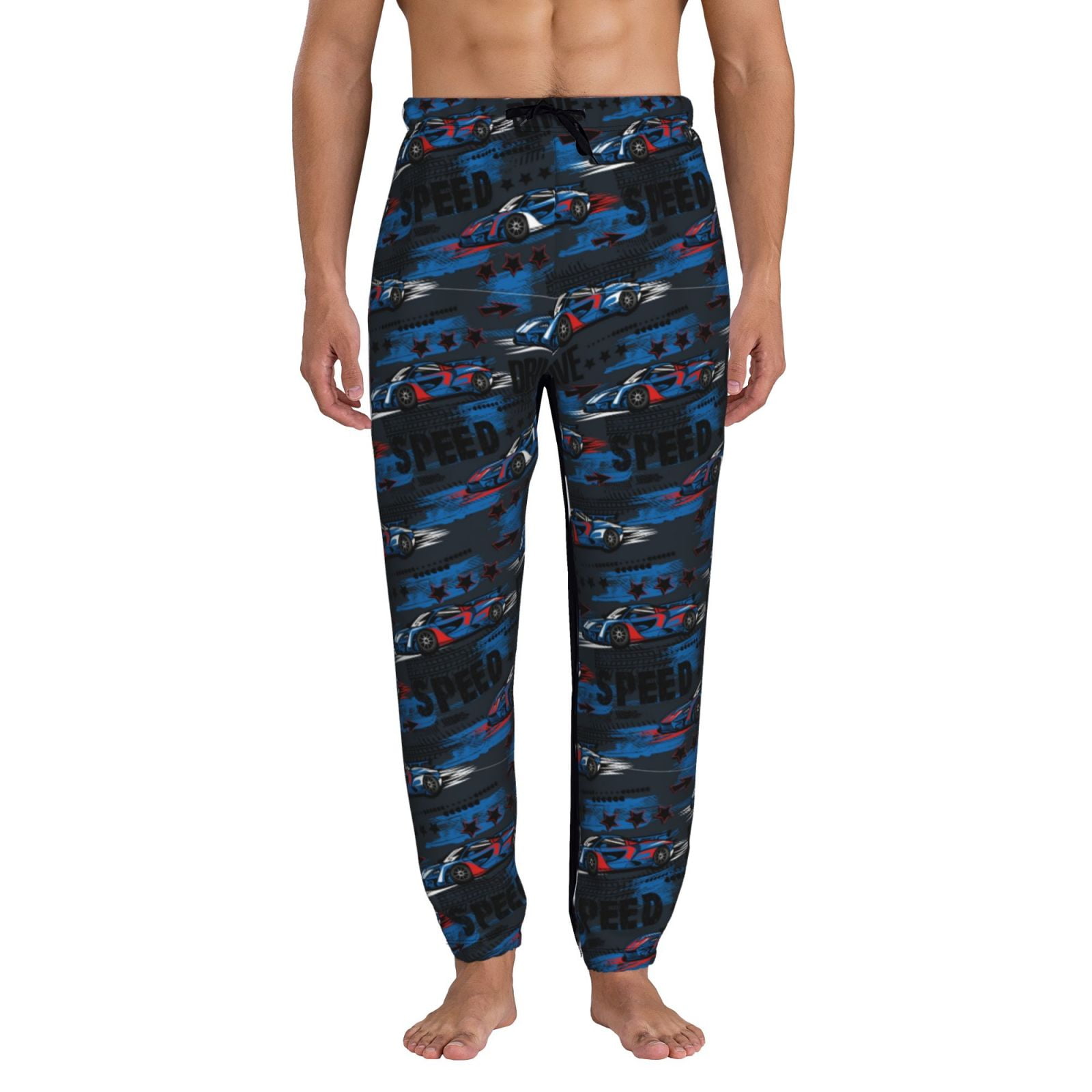 Kdxio Blue Sports Car Pattern Joggers,Sweatpants for Men with Pockets ...