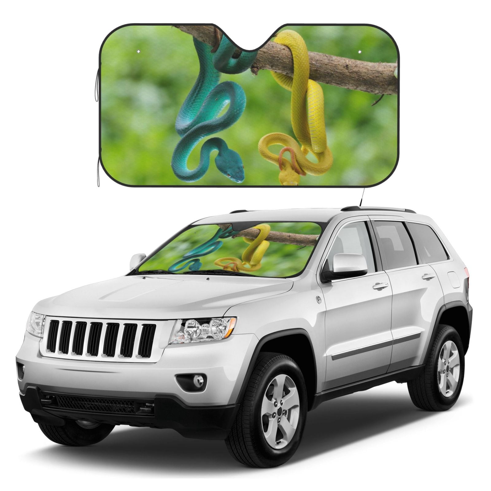Kdxio Blue Viper And Yellow Viper Snake Print Windshield Sun Shade ...