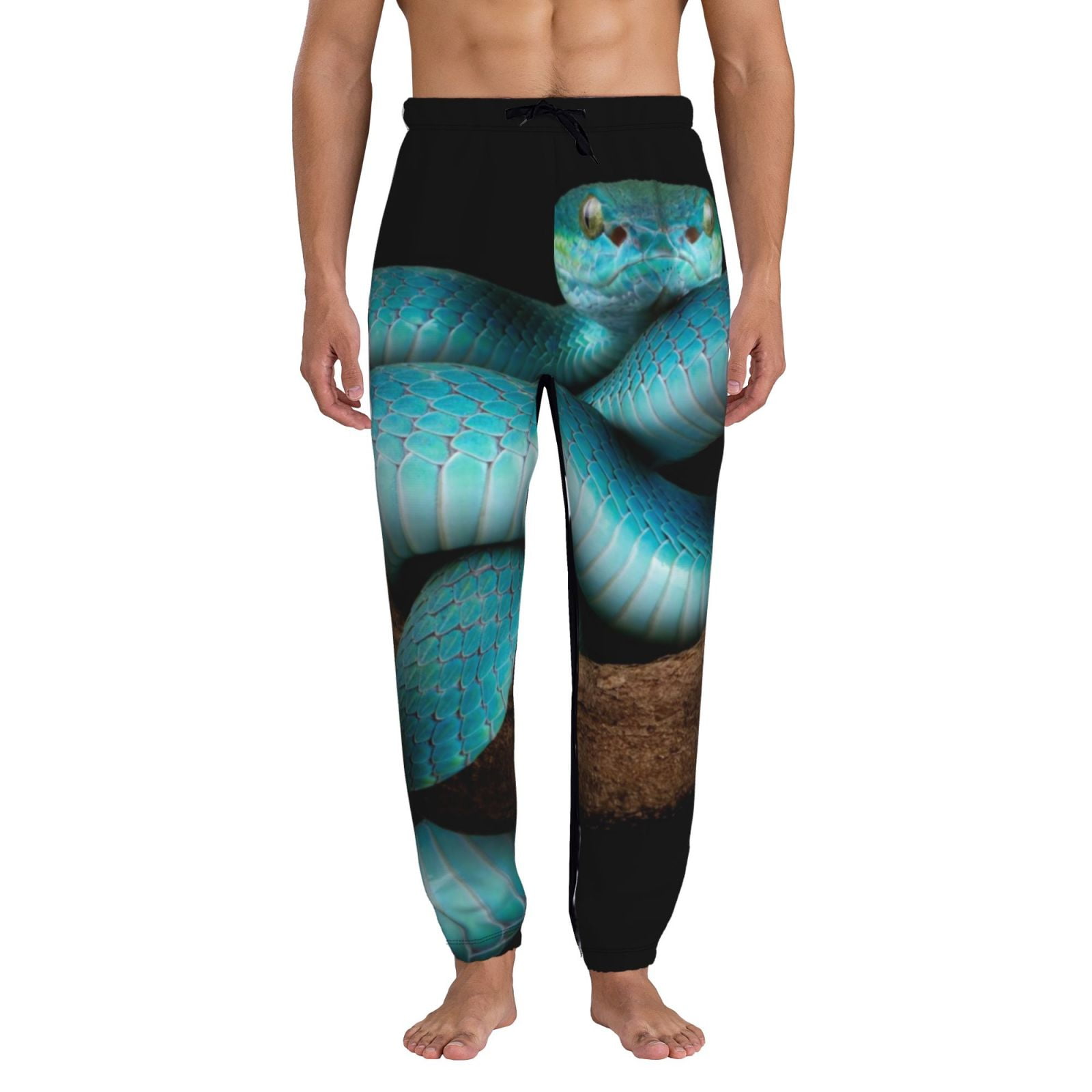 Kdxio Blue Viper Snake Pattern Joggers,Sweatpants for Men with Pockets-Large - Walmart.com