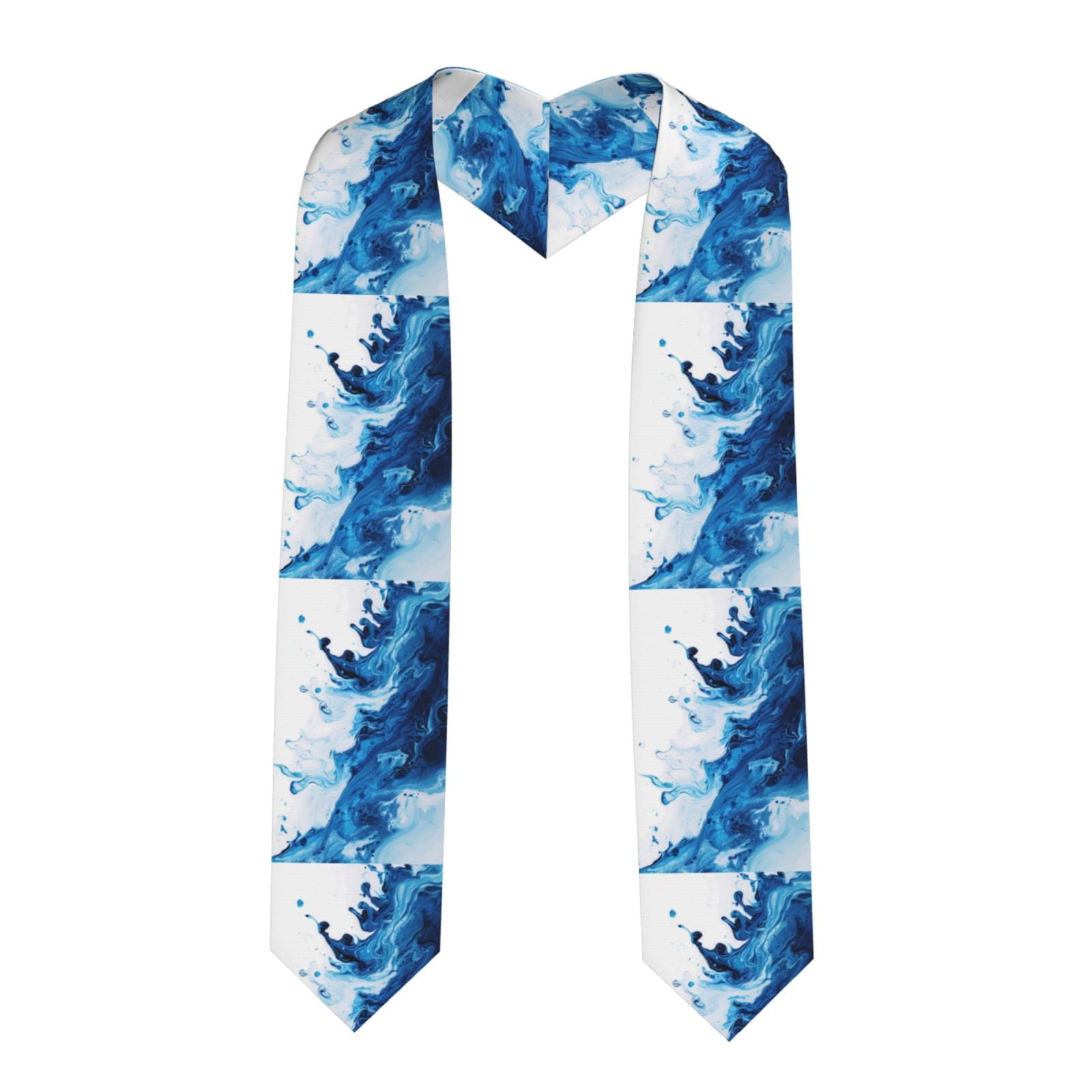 Kdxio Blue White Fluid Art Graduation Stole Class, Graduation Sash ...