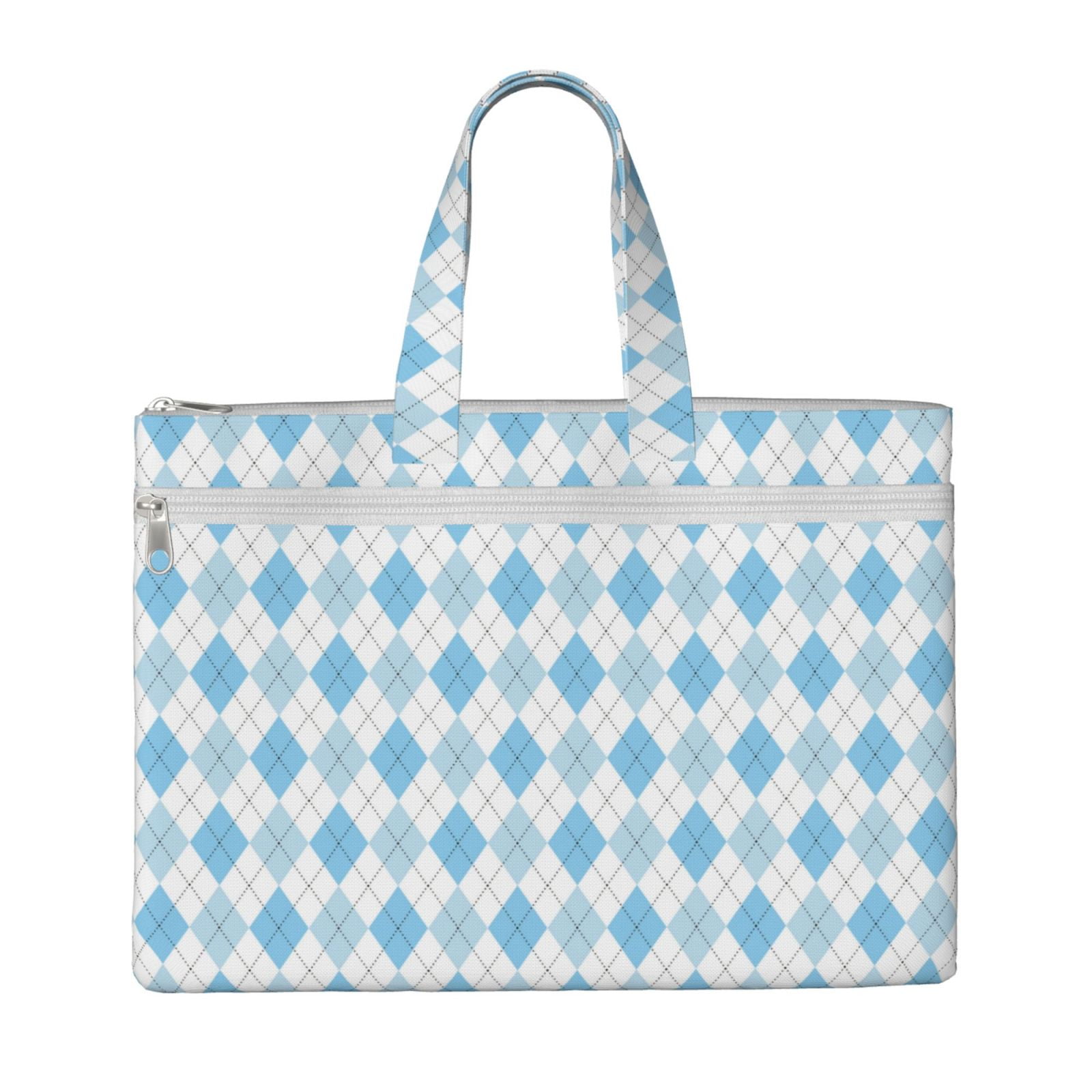 Kdxio Blue and White Squares File Tote Document Bag Business Briefcase ...