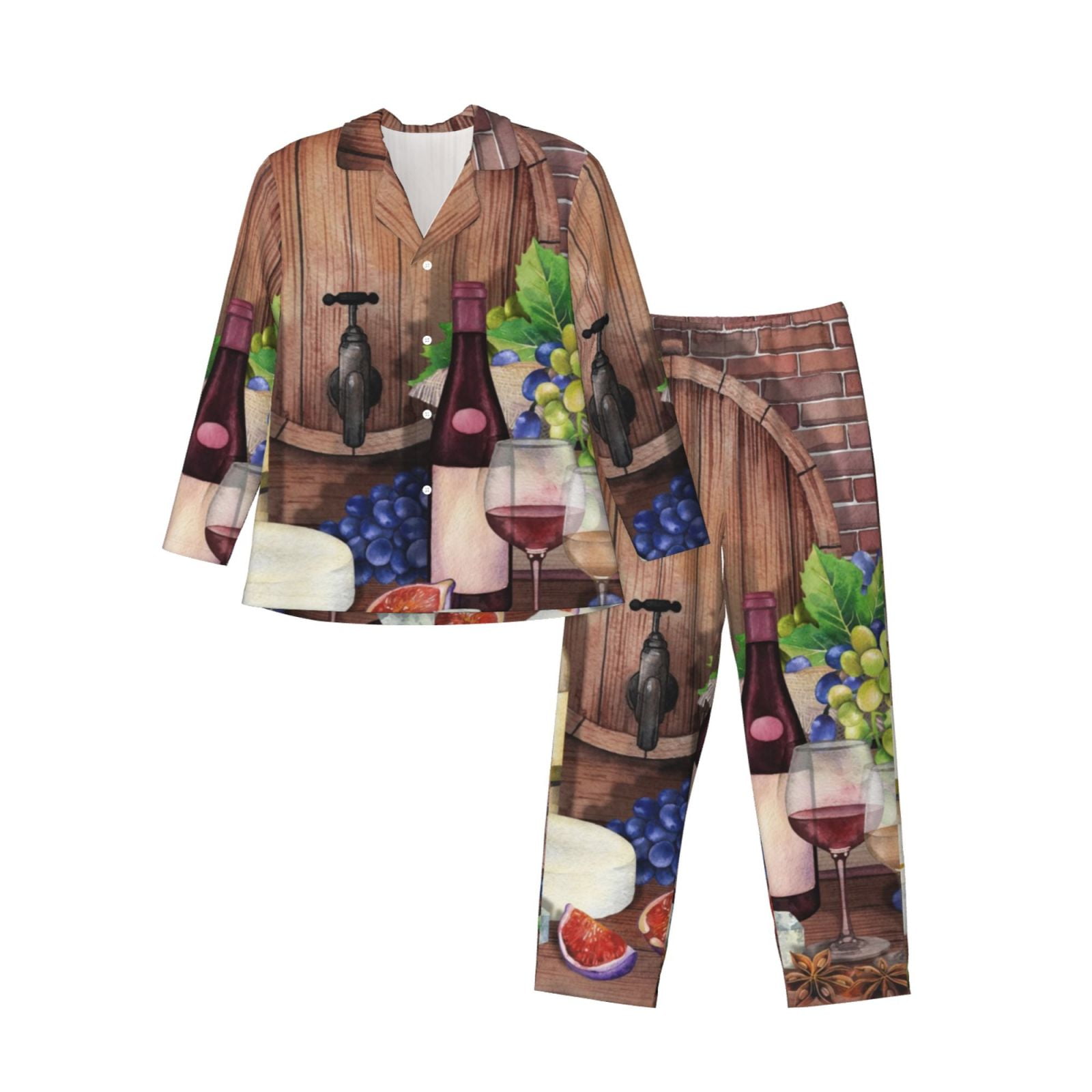 Kdxio Bottle Glass Red Wine Men’s Pajama Set Pajamas For Men 2 Piece PJ ...